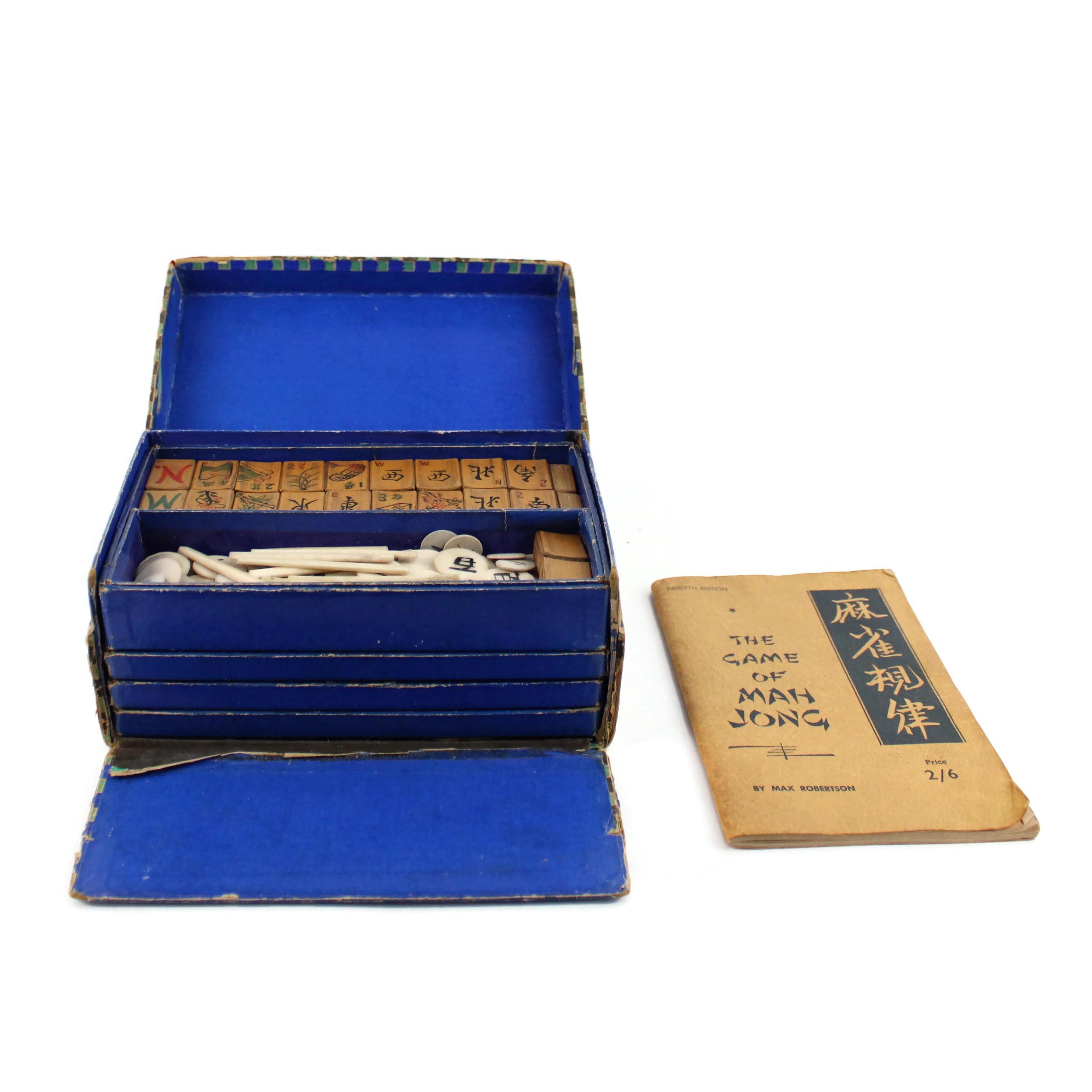 Antique Mah Jong Set, 1920s Bamboo Mahjong Tiles, Complete Vintage Game ...