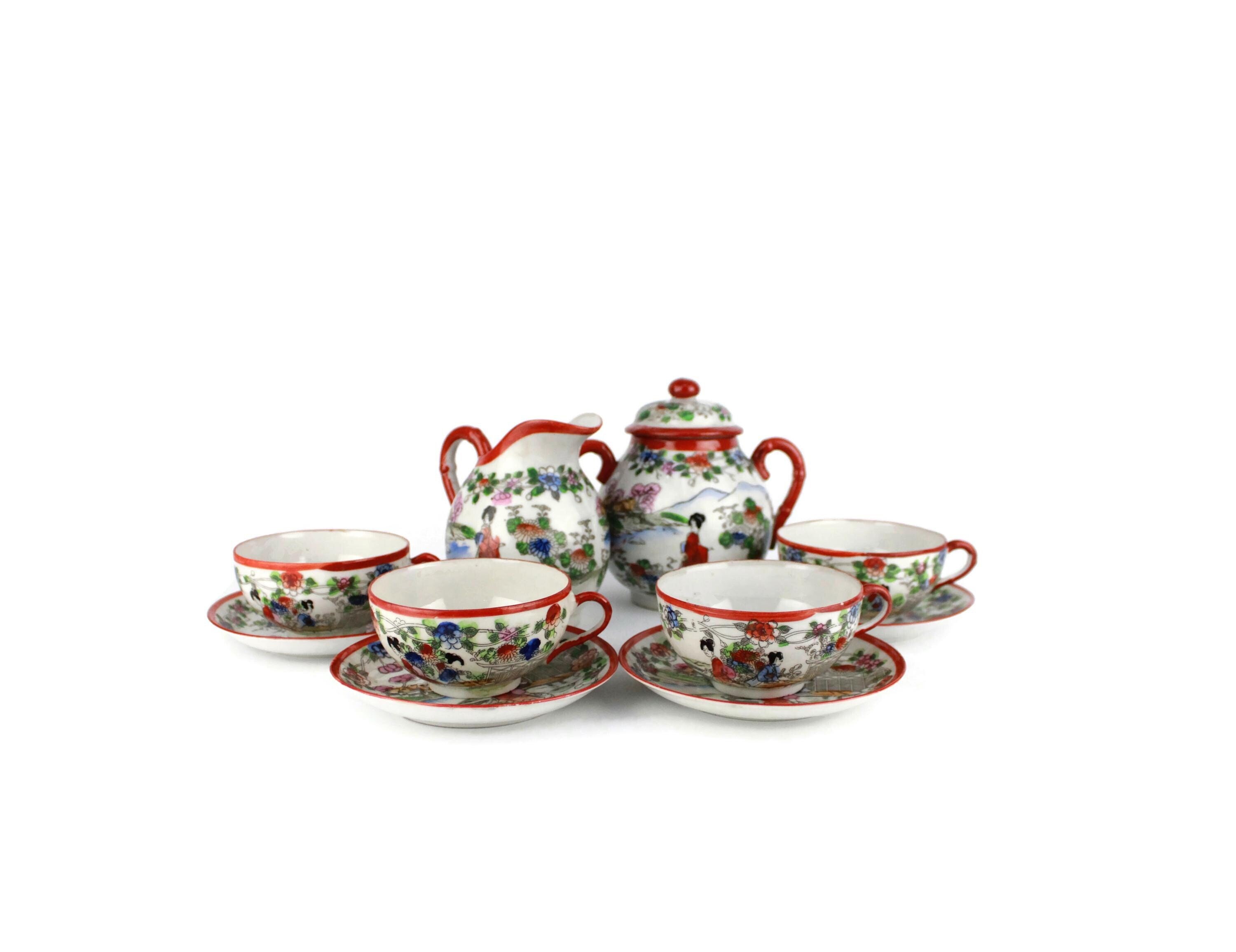 Japanese Porcelain Tea Set, Japanese Coffee Set, Hand Painted Japanese ...
