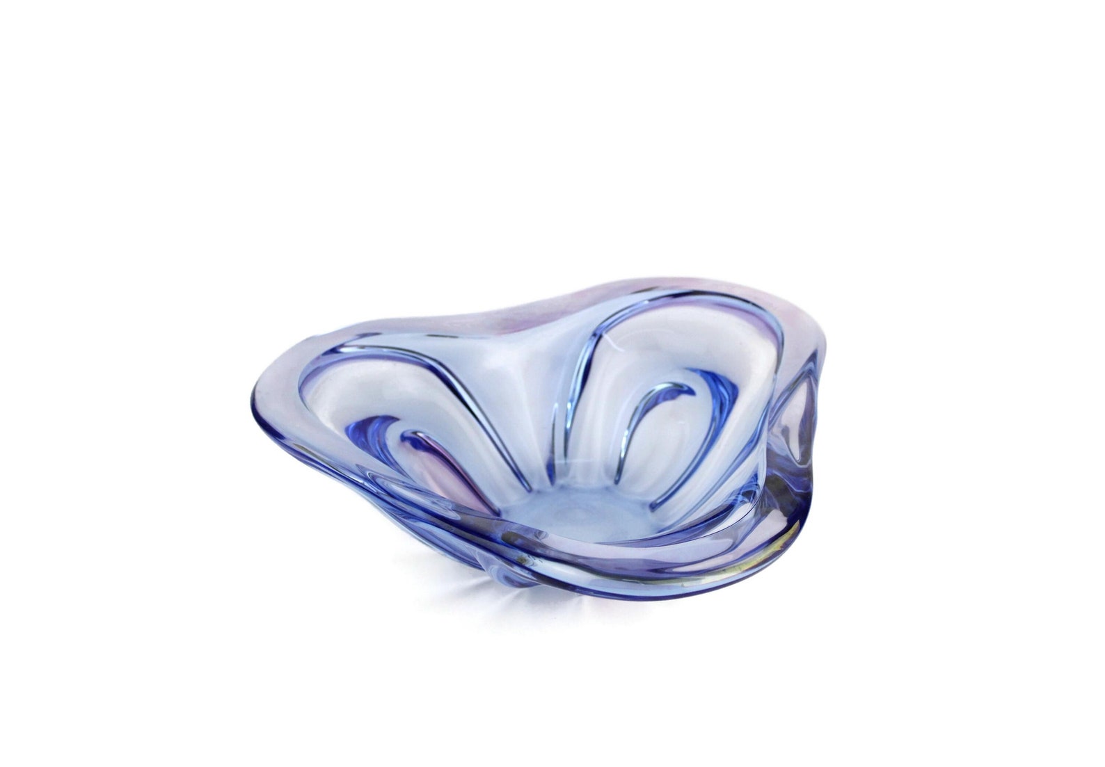 Blue and Purple Glass Bowl, Glass Fruit Bowl, Table Centerpiece ...