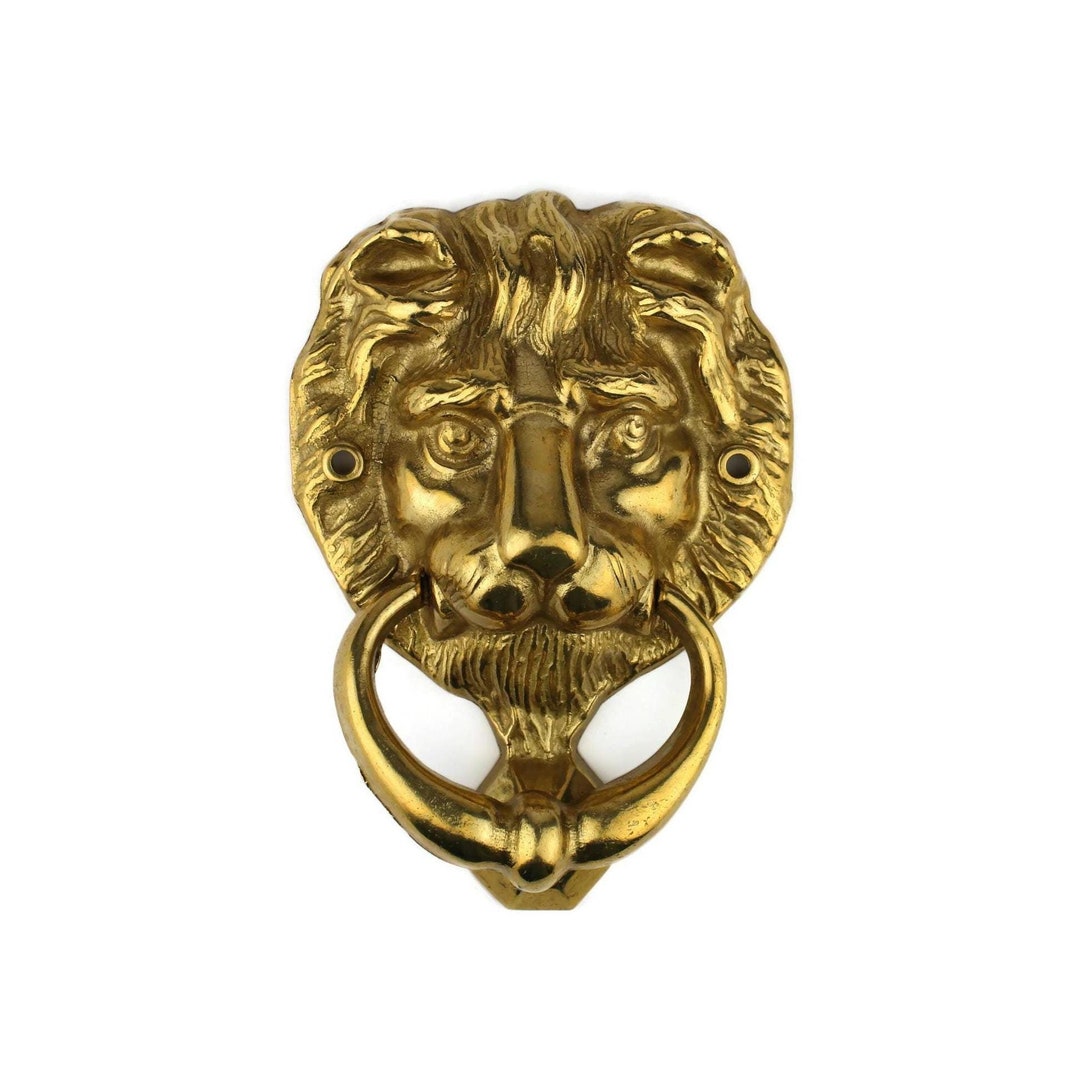 Antique Brass Door Knocker, Brass Lion Head Knocker, Solid Brass Door ...