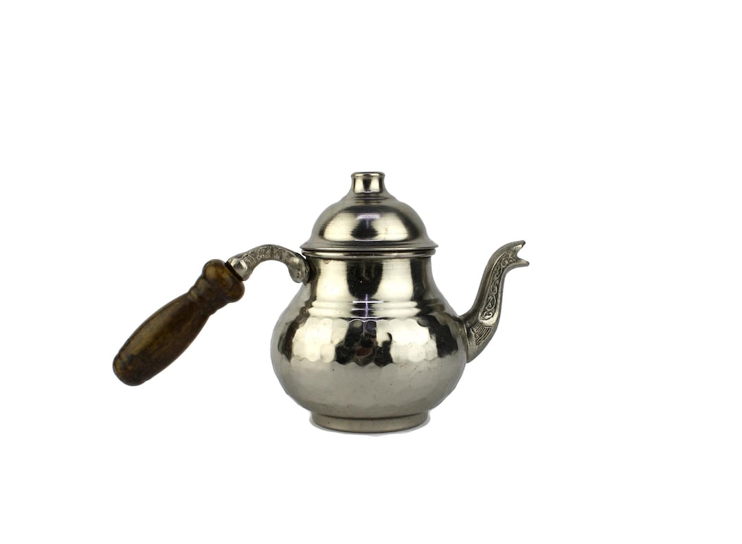 Moroccan Copper Coffee Maker With Wooden Handle, Vintage Hammered ...