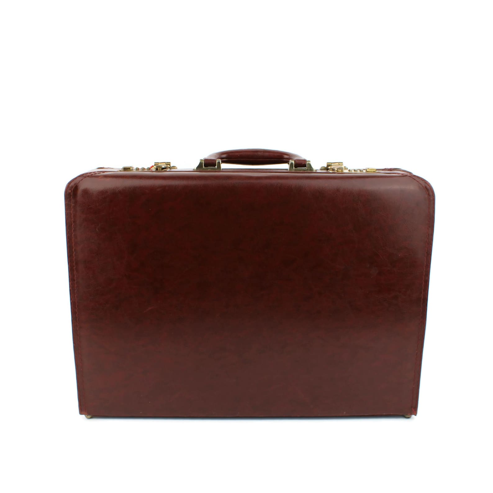 Vintage Brown Leather Briefcase, Combination Locks, Retro Business Case ...