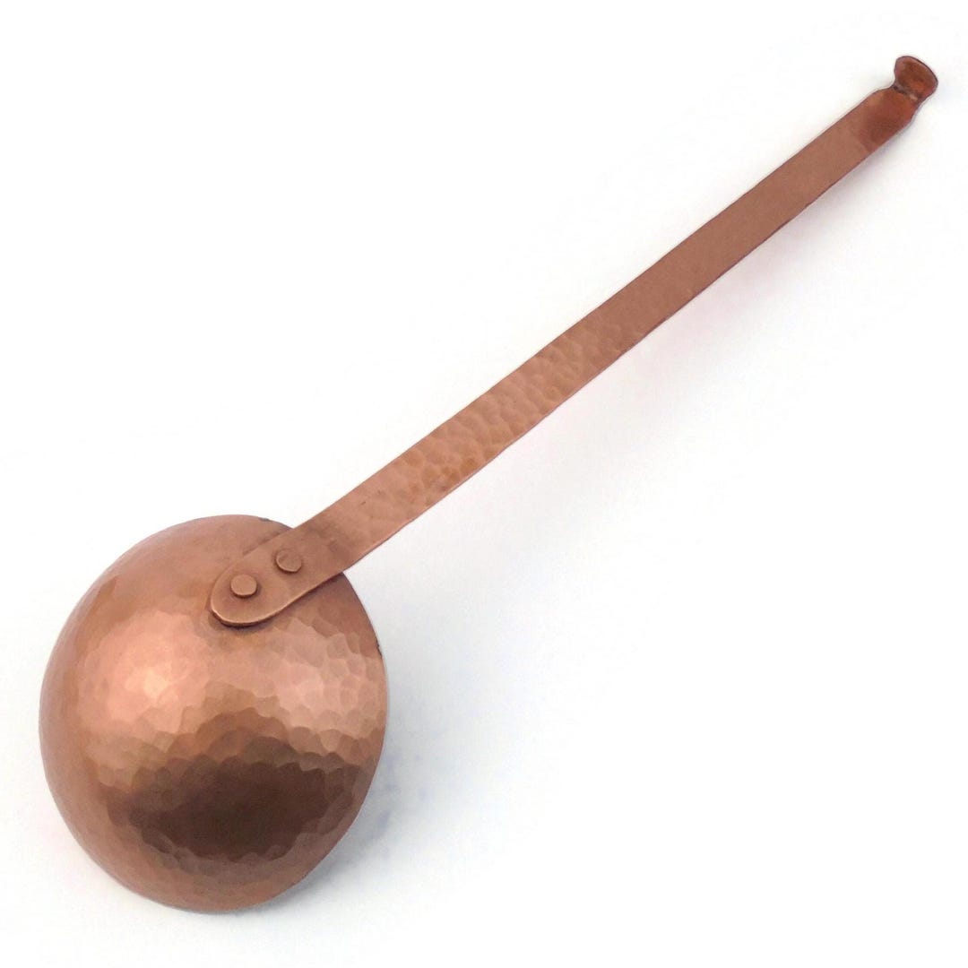 Vintage Copper Ladle With Tin Lining, Hand Hammered Kitchen Utensil ...