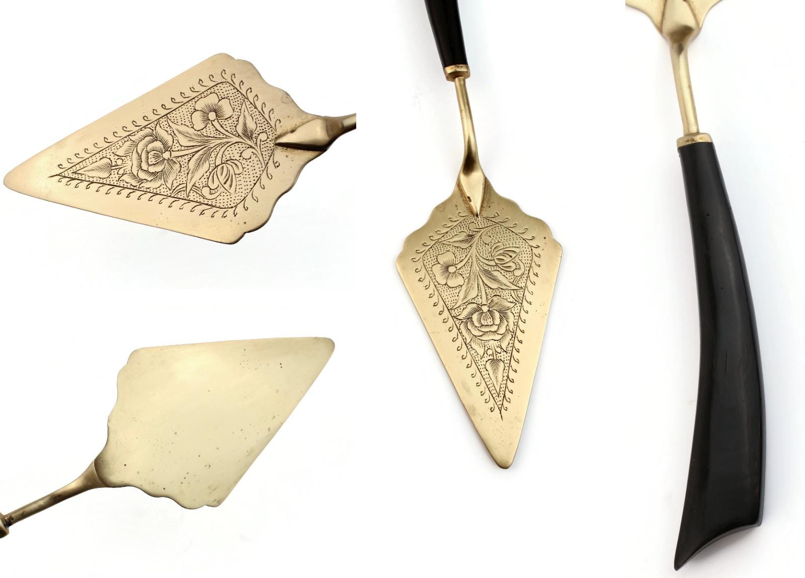 Antique French Cake Spatula With Ornate, Brass Cake Serving Accessory ...