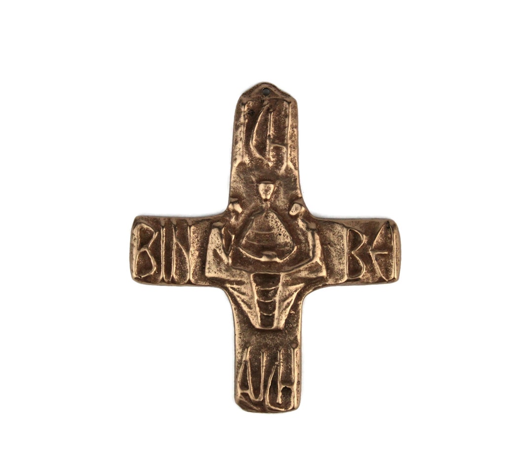 German Jesus Cross, Antique Embossed Bronze, French Wall Hanging Church ...