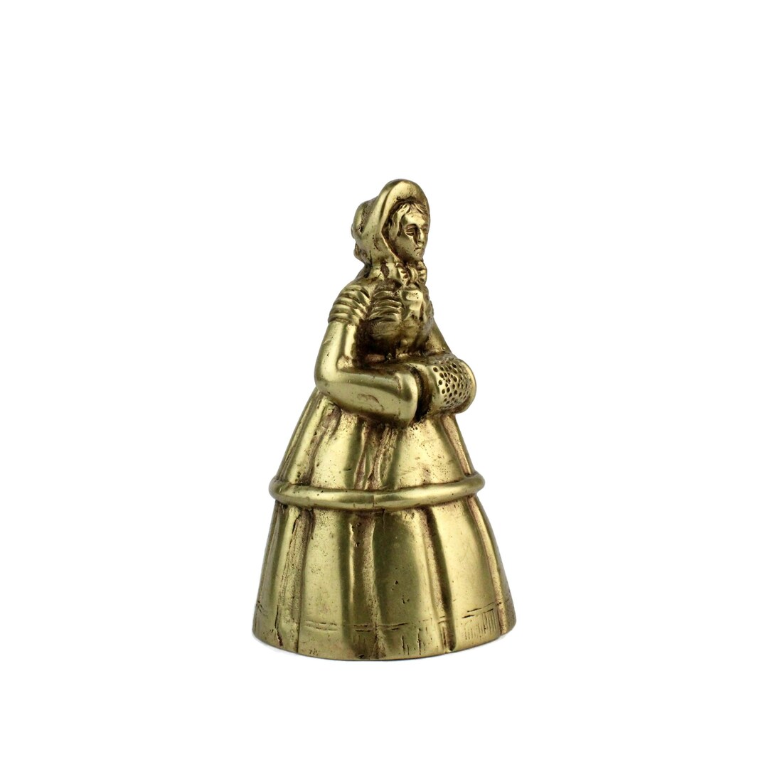 Victorian Lady Shaped Brass Bell, Vintage Large Hand Bell, Woman ...