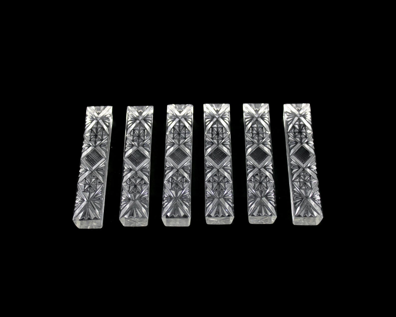Vintage Knife Rest Set of 5, Cut Glass Knife Holders, Glass Knife Rest Set - Etsy