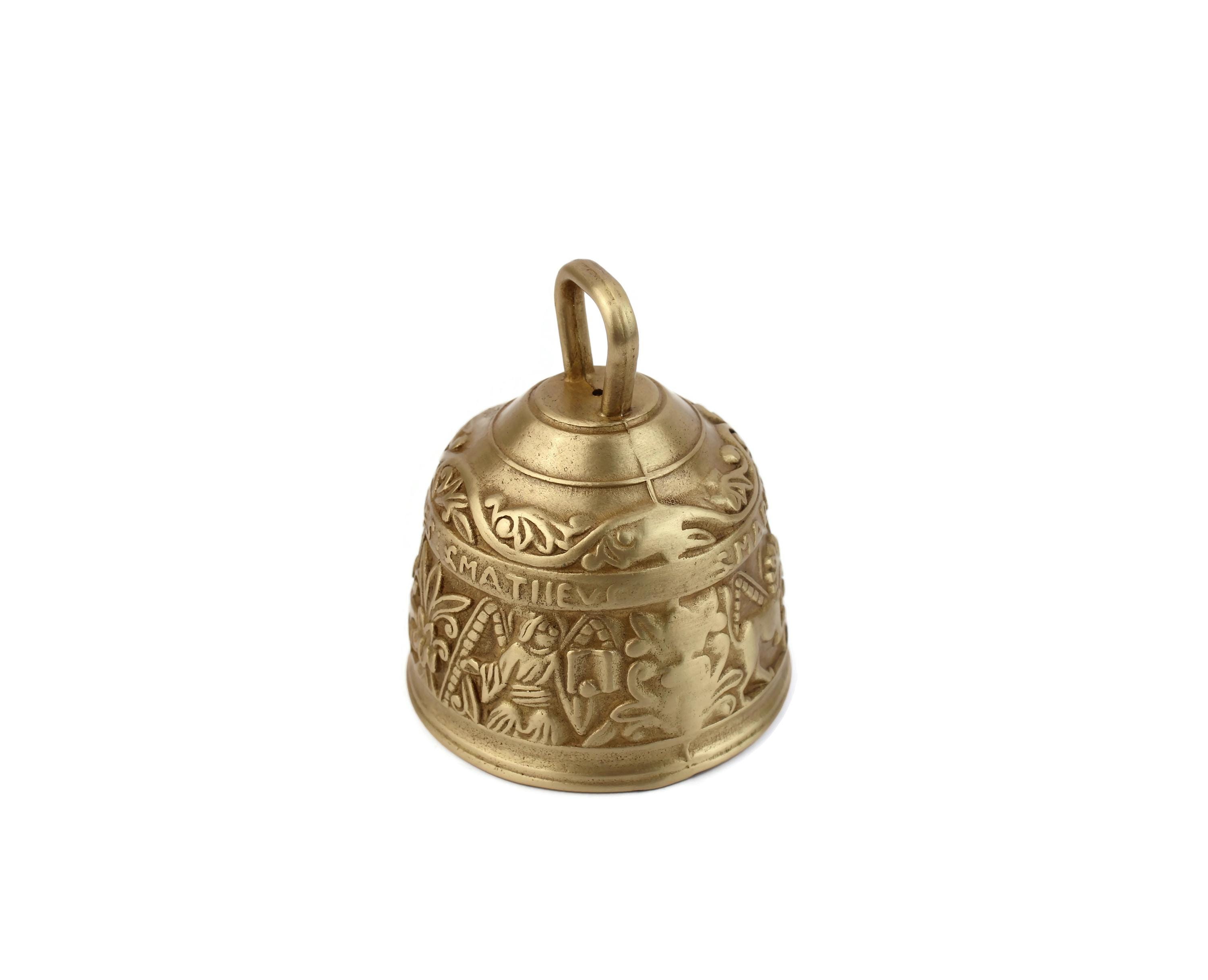 Vintage Brass Bell, Antique Brass Bell, Cast Brass Bell, Religious Gift ...