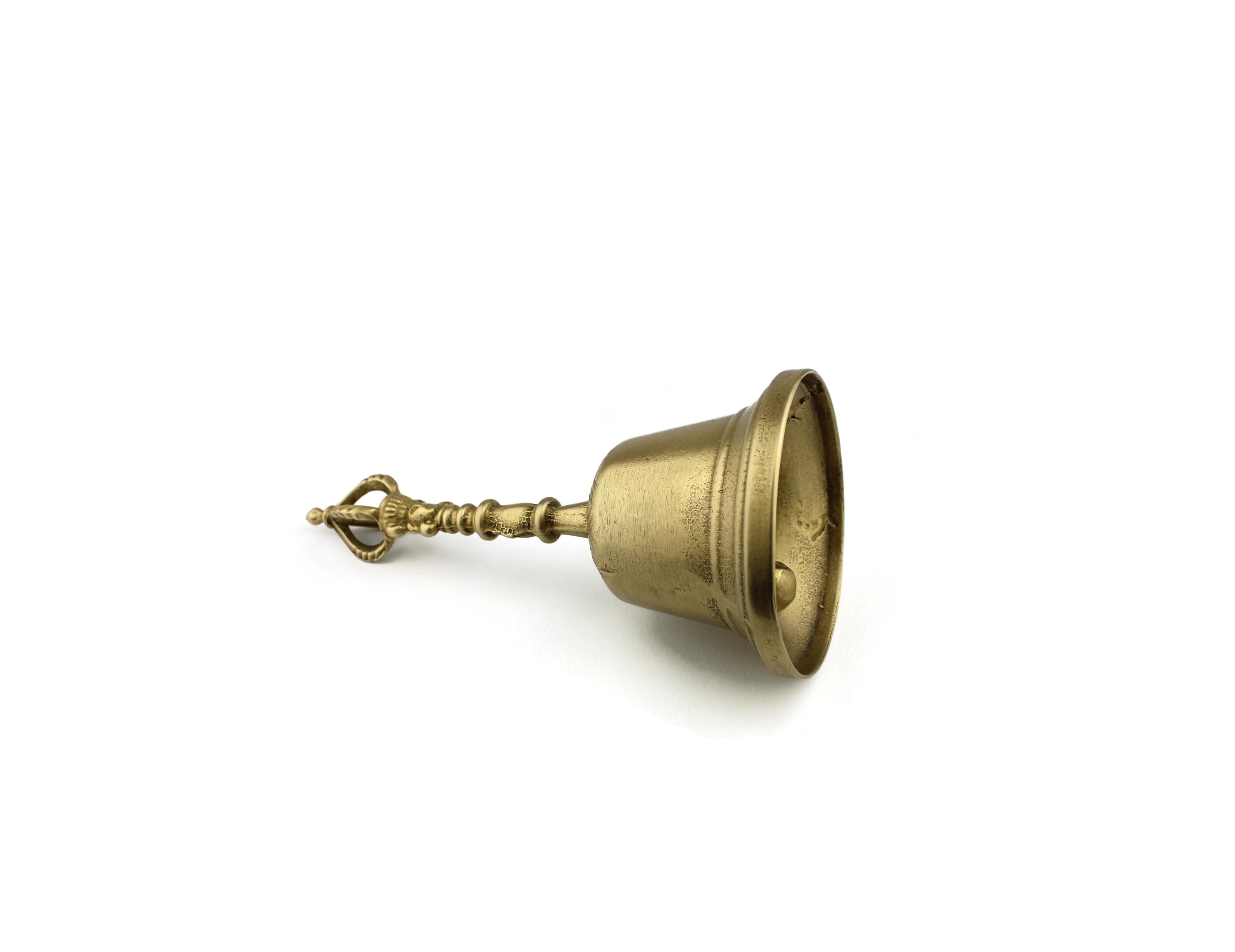 Antique Brass Bell With Handle, Tibetan Singing Bell, Vintage Embossed ...