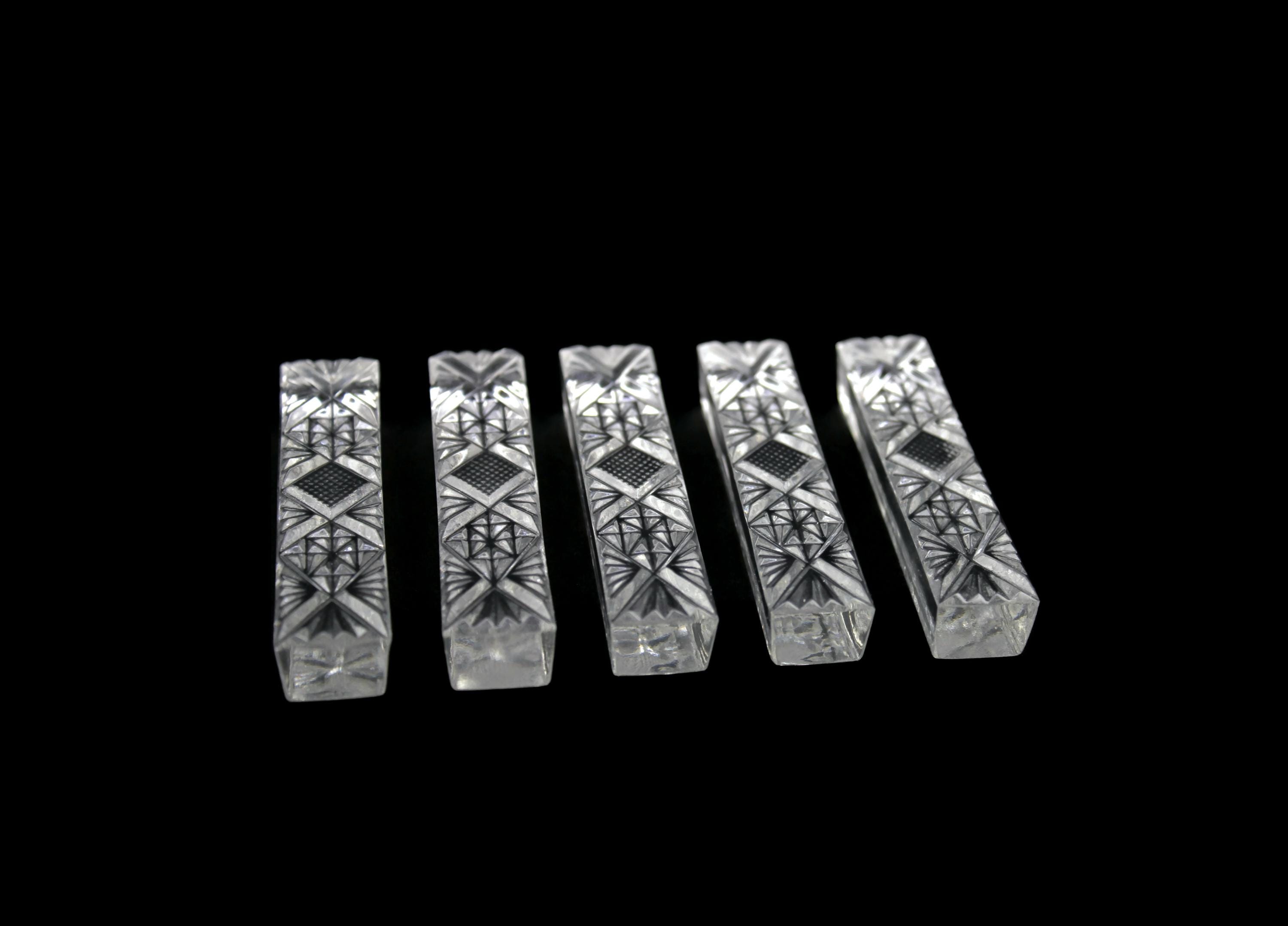 Vintage Knife Rest Set of 5, Cut Glass Knife Holders, Glass Knife Rest ...