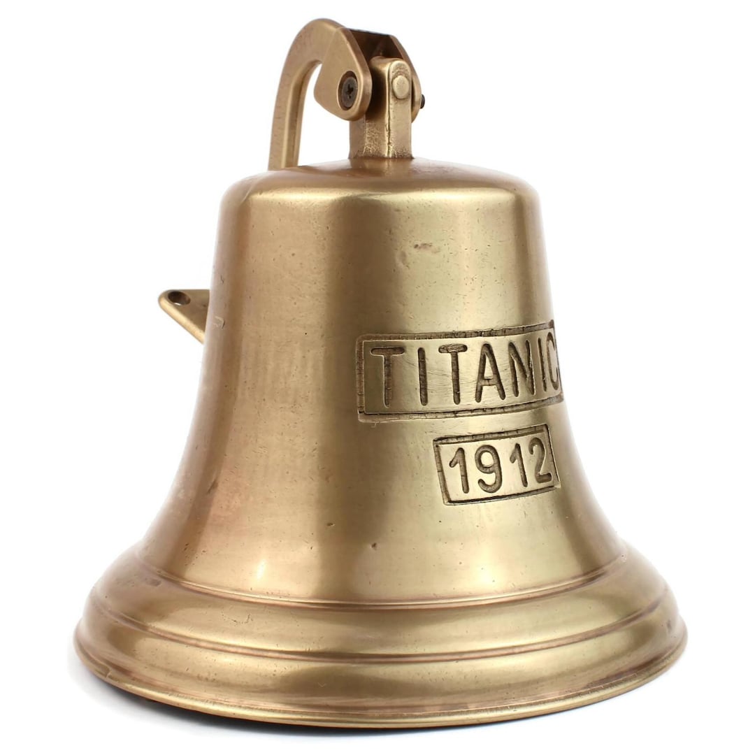 Vintage Titanic Brass Ship Bell, Cast Brass Wall Mounted Nautical Bell ...