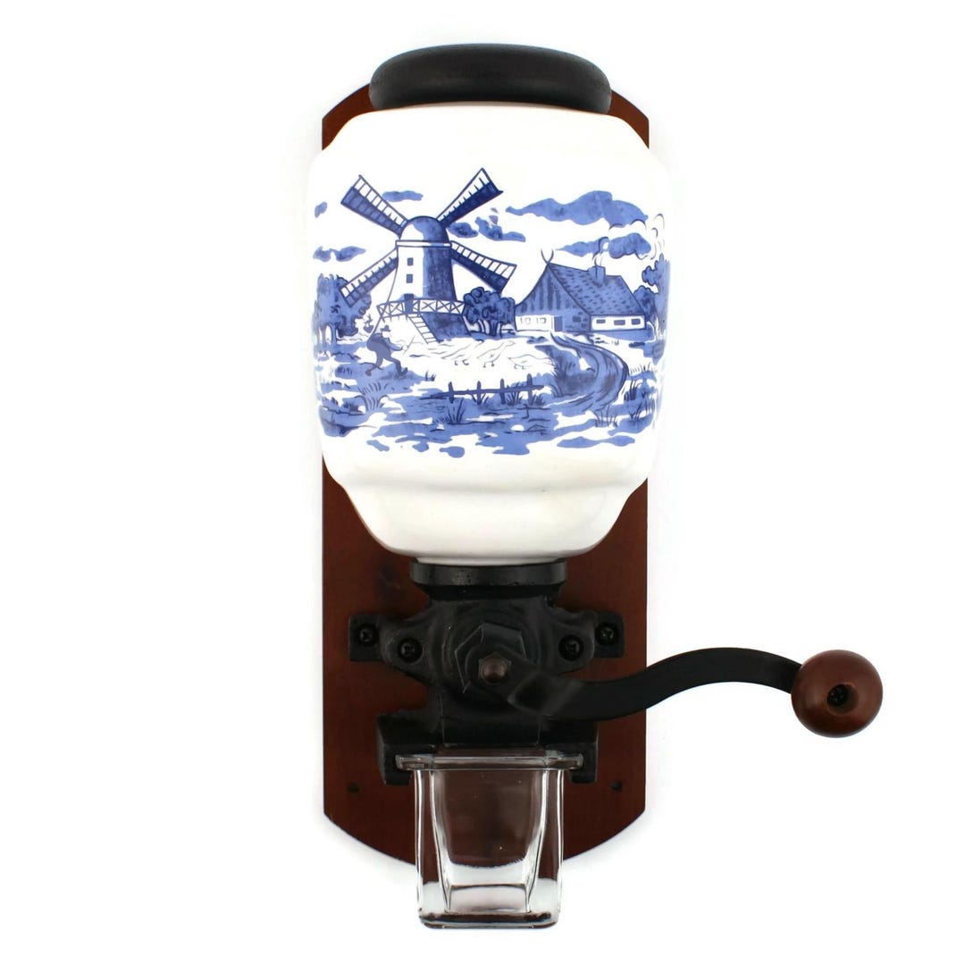 Wall Mounted Coffee Grinder, Ceramic Container in Delfts Blue and White ...