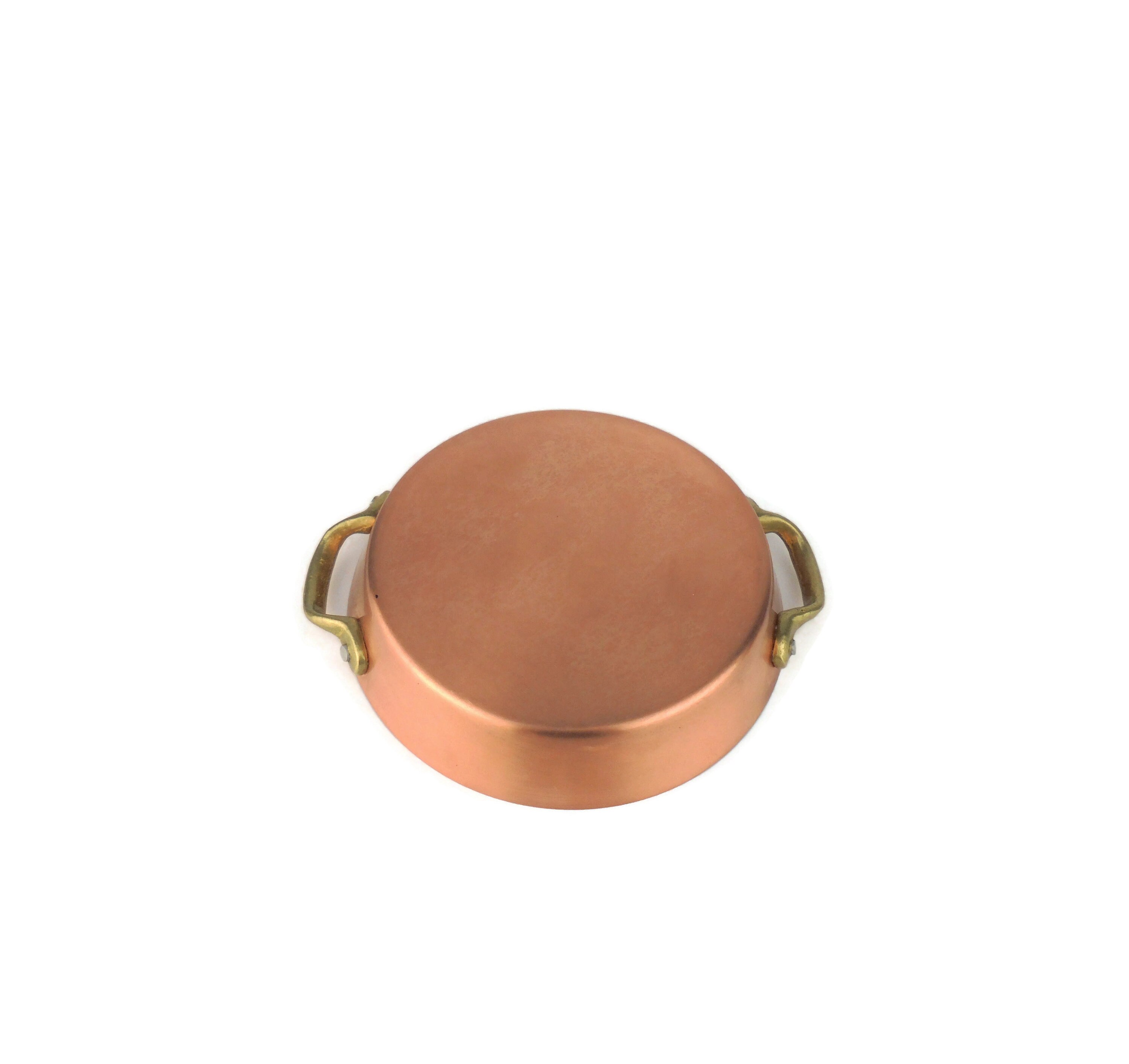 Vintage Copper Pan With Brass Handles, Small Copper Saucepan, Vintage ...