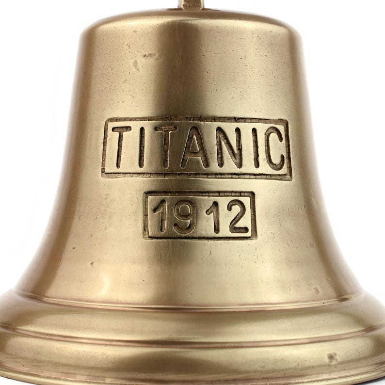 Vintage Titanic Brass Ship Bell, Cast Brass Wall Mounted Nautical Bell ...