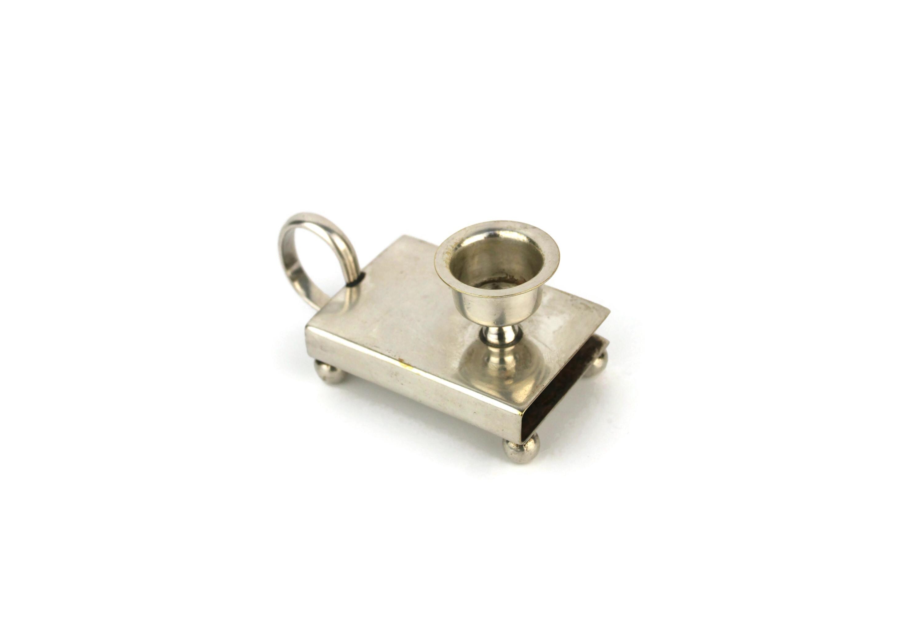 Silver Plated Matchbox and Candle Holder, Candle Holder With Match Box ...