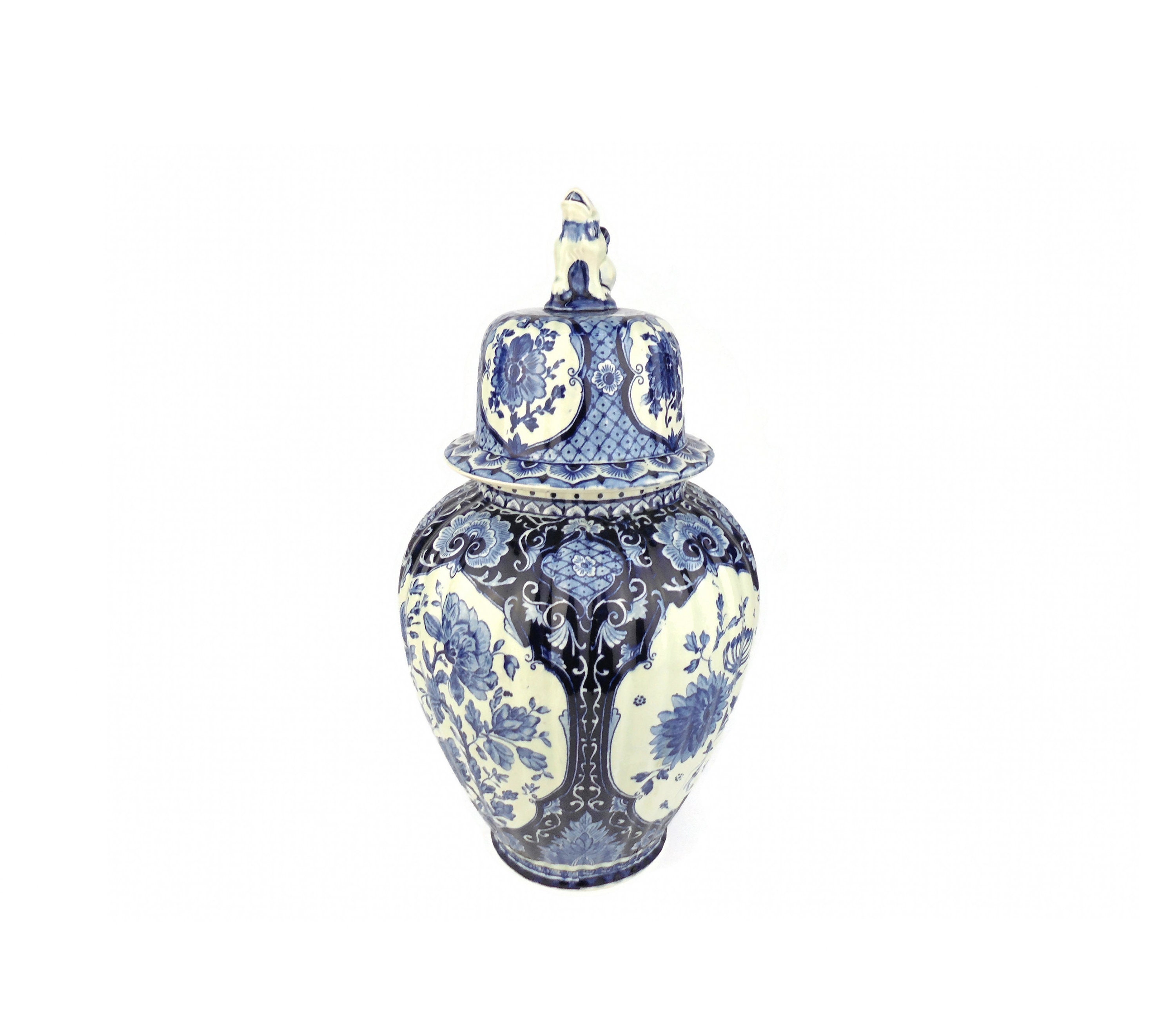 Vintage Delfts Ceramic Urn, Large Delft Ginger Jar, Holland Ceramic ...