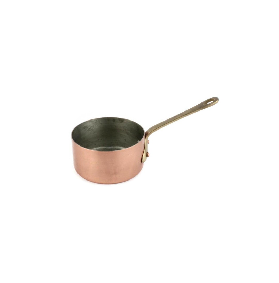Small Copper Sauce Pan With Brass Handle, Solid Copper Saucepan ...