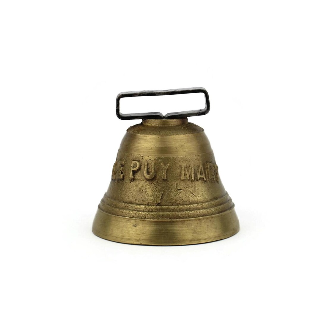 Vintage French Cow Bell, Antique Brass Bell, Cast Brass Bell, Antique ...