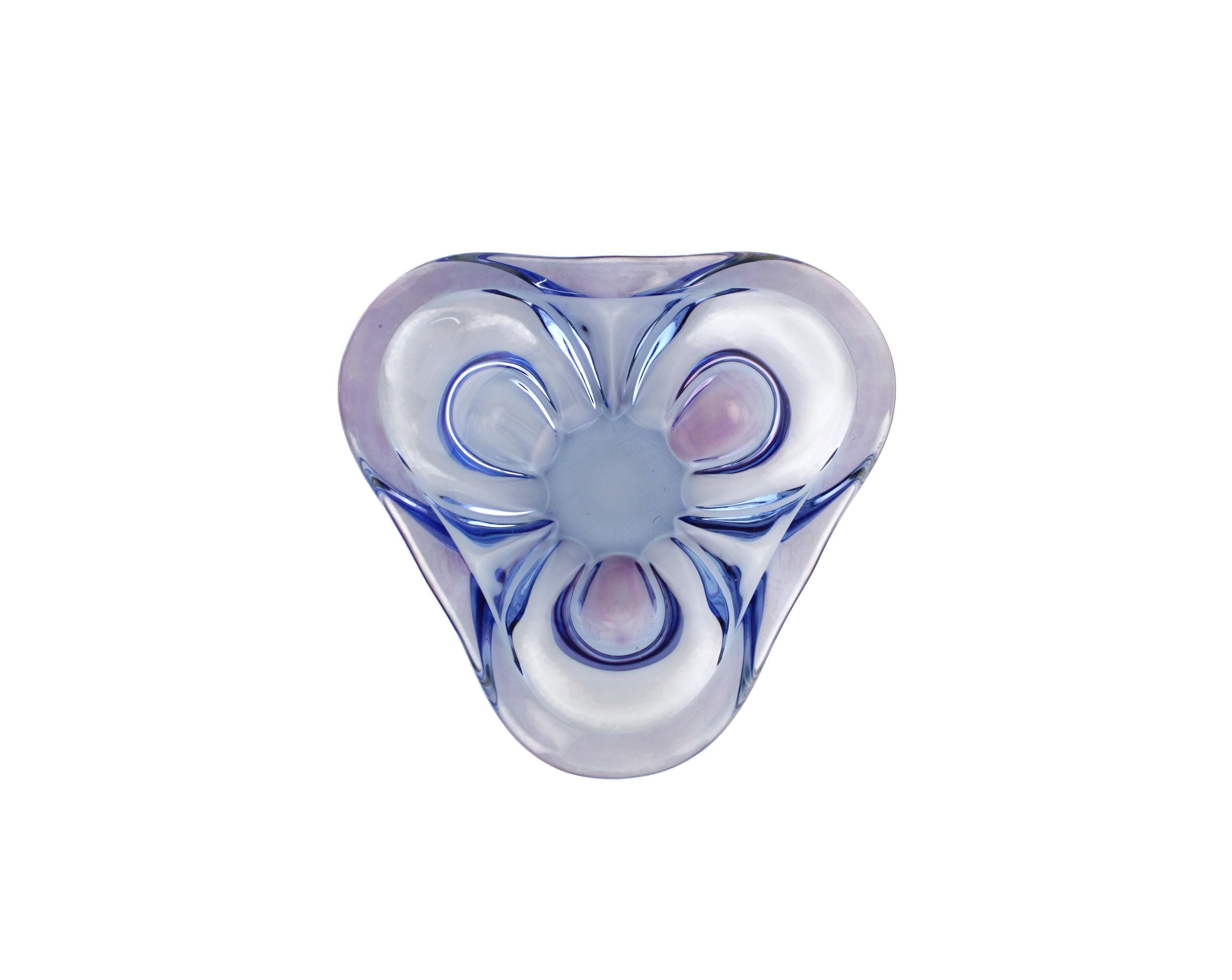 Blue And Purple Glass Bowl Glass Fruit Bowl Table Centerpiece Wedding Table Decor Vintage