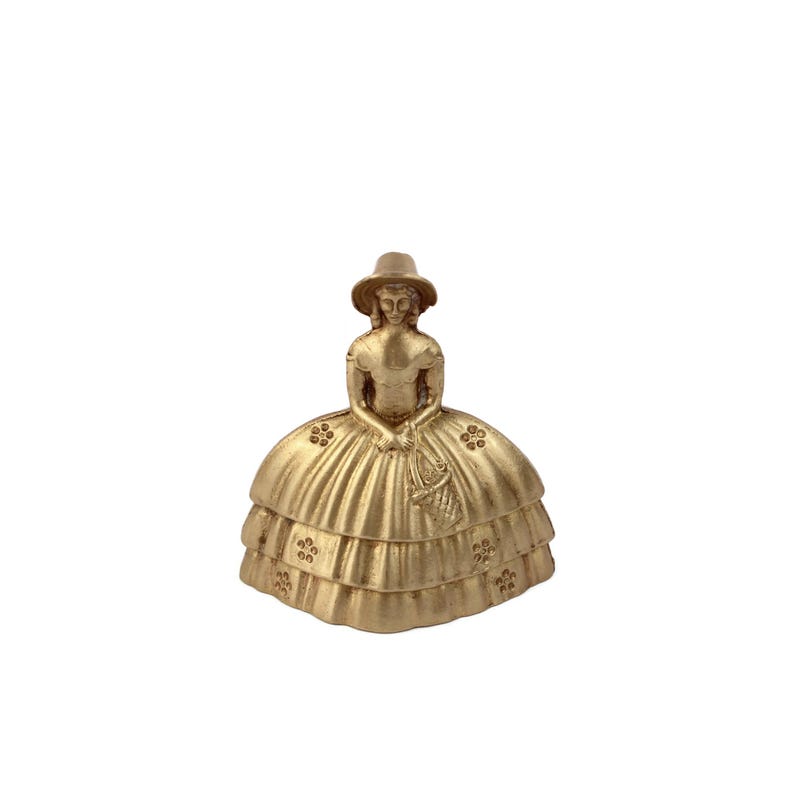 Victorian Lady Shaped Brass Bell, English Hand Bell, Woman Figurine ...