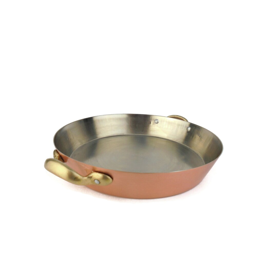 Vintage Copper Pan With Brass Handles, Small Copper Saucepan, Vintage ...