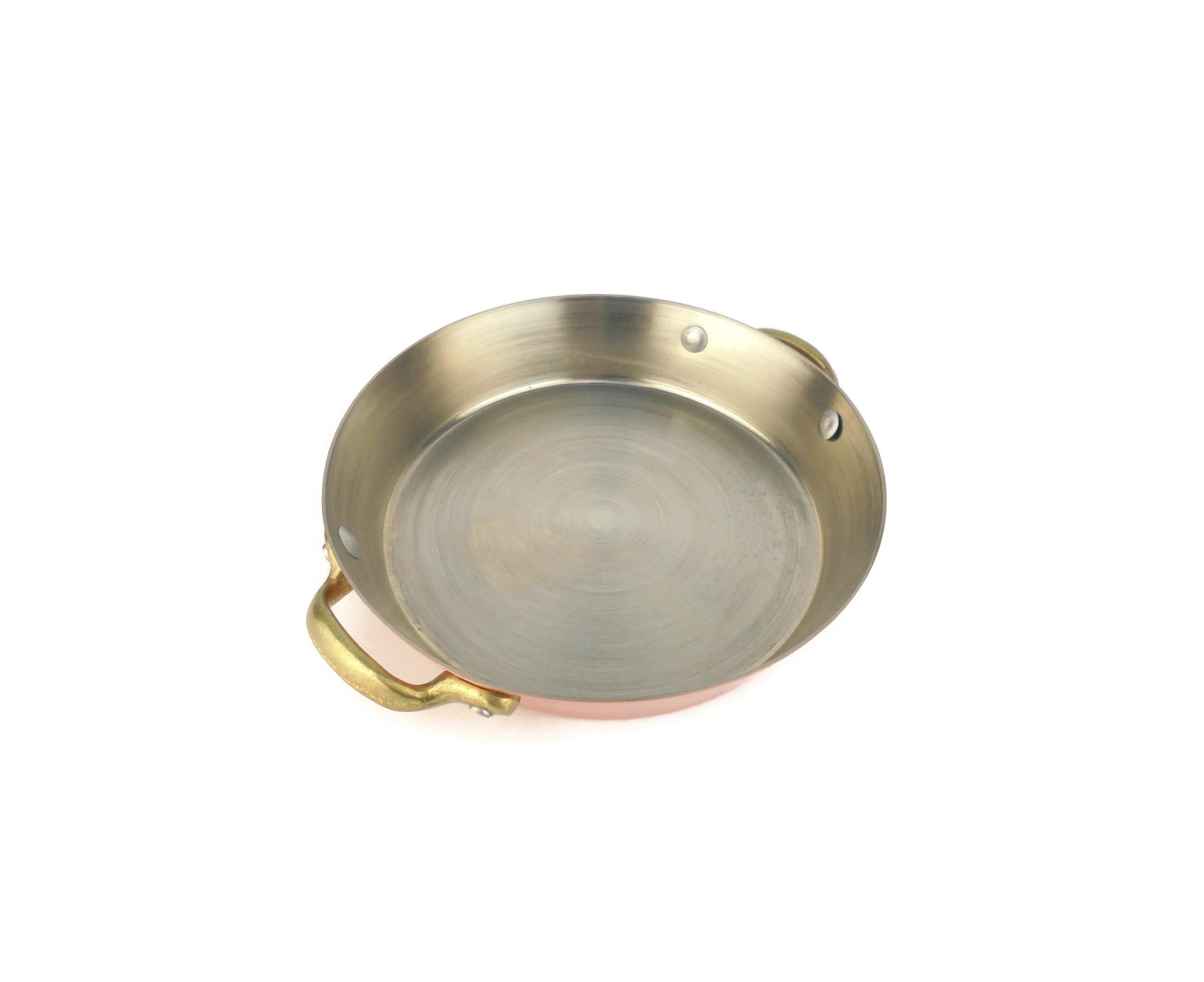 Vintage Copper Pan With Brass Handles, Small Copper Saucepan, Vintage ...