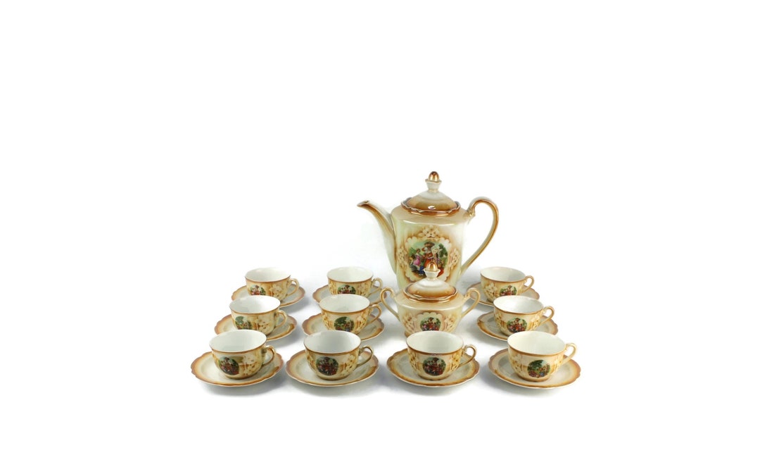 Ceramic Tea Set, Bavarian Coffee Set, German Ceramic Tea Coffee Set of ...