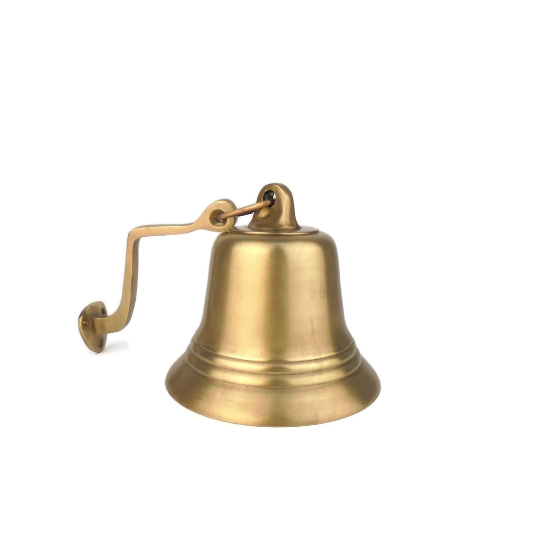 Antique Bronze Ship Bell, Bronze Wall Bell, Medium Sized Ship Bell, Cast Bronze Bell With Hanger ...