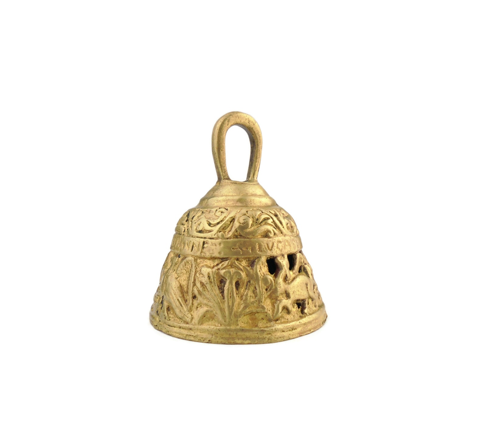 Vintage Brass Bell, Antique Brass Bell, Cast Brass Bell, Antique Church ...