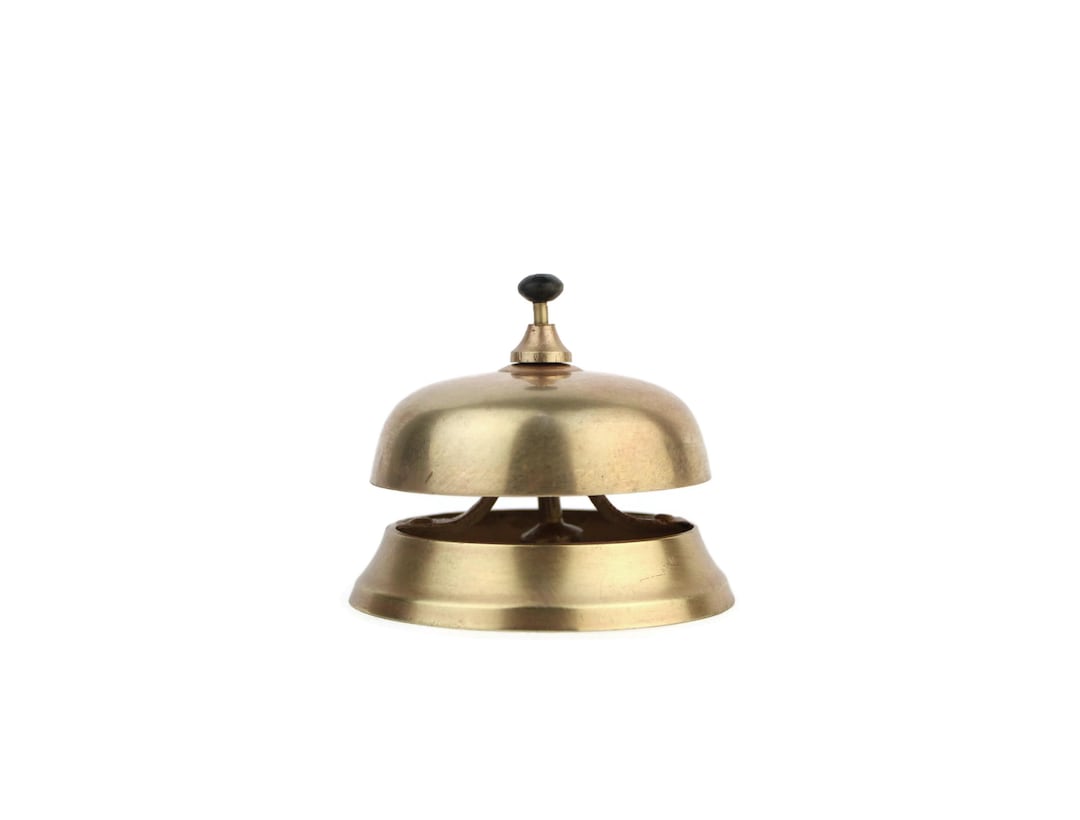 Vintage Brass Desk Bell, Hotel Reception Call Bell, Counter Service ...