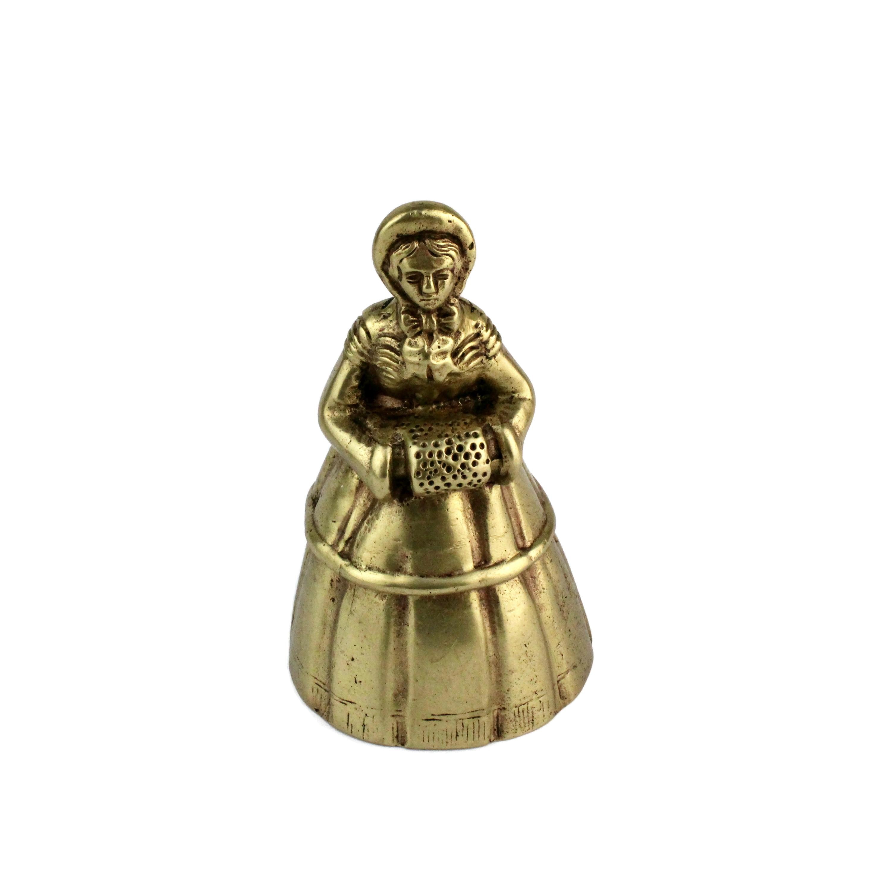 Victorian Lady Shaped Brass Bell, Vintage Large Hand Bell, Woman ...