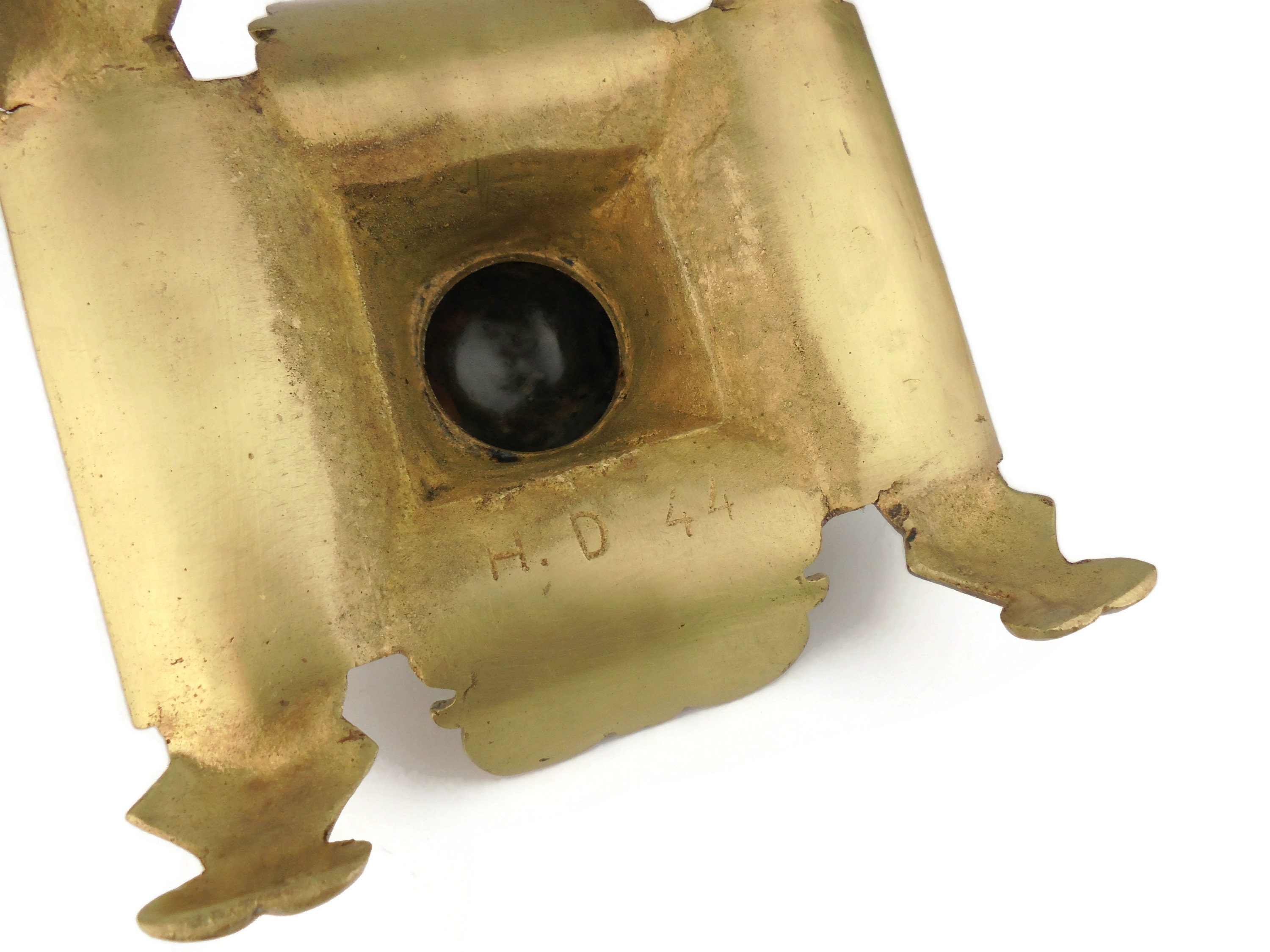 19th Century French Inkwell, Antique Brass Inkwell France, 1800s Single ...