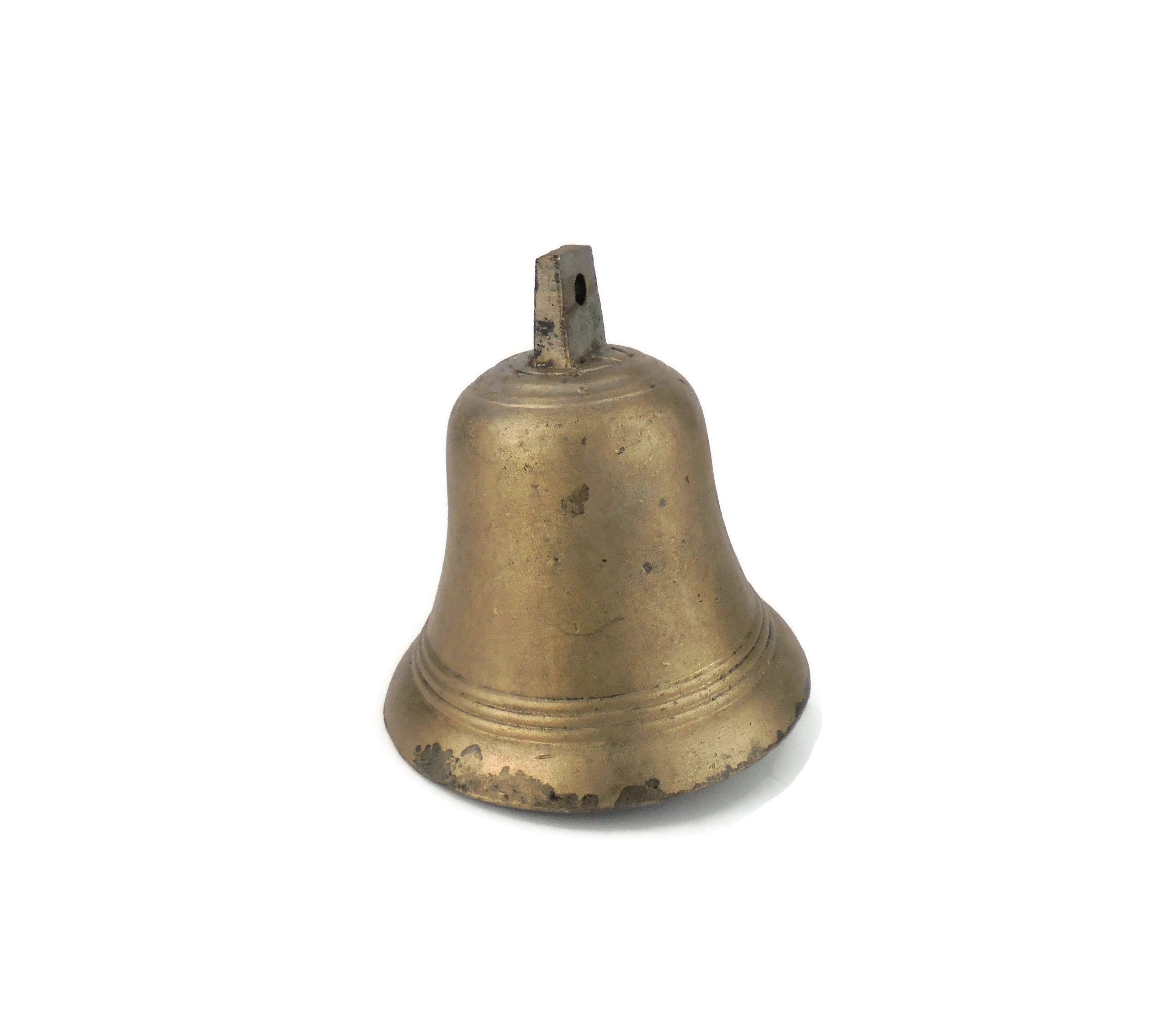 Antique Large Bronze Bell, Cast Bronze Bell, Vintage Hanging Bell, Bronze Bell Number 17 ...