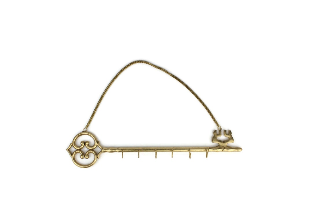Vintage Wall Key Holder, Key Shaped Brass Key Hook, Entryway Key ...