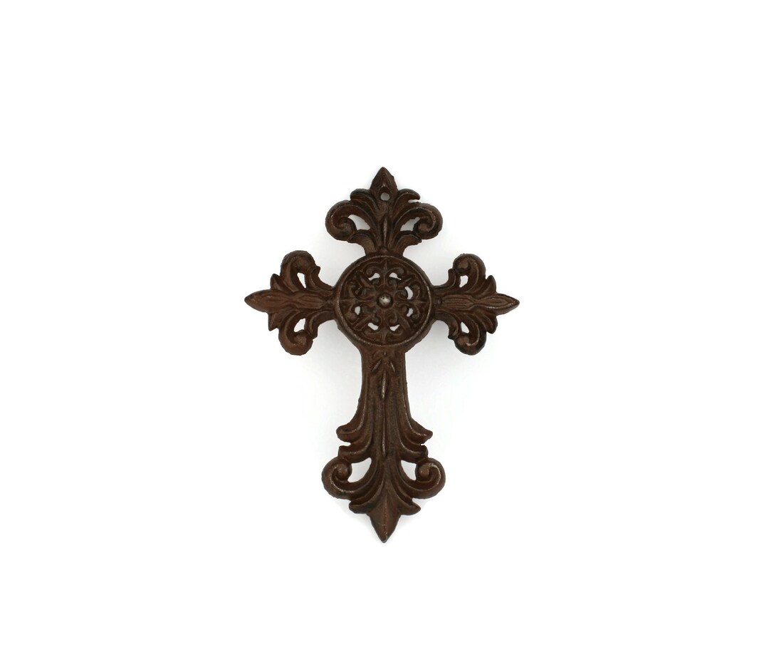 Iron Celtic Cross, Antique Wall Cross, Cast Metal Wall Hanging Church ...