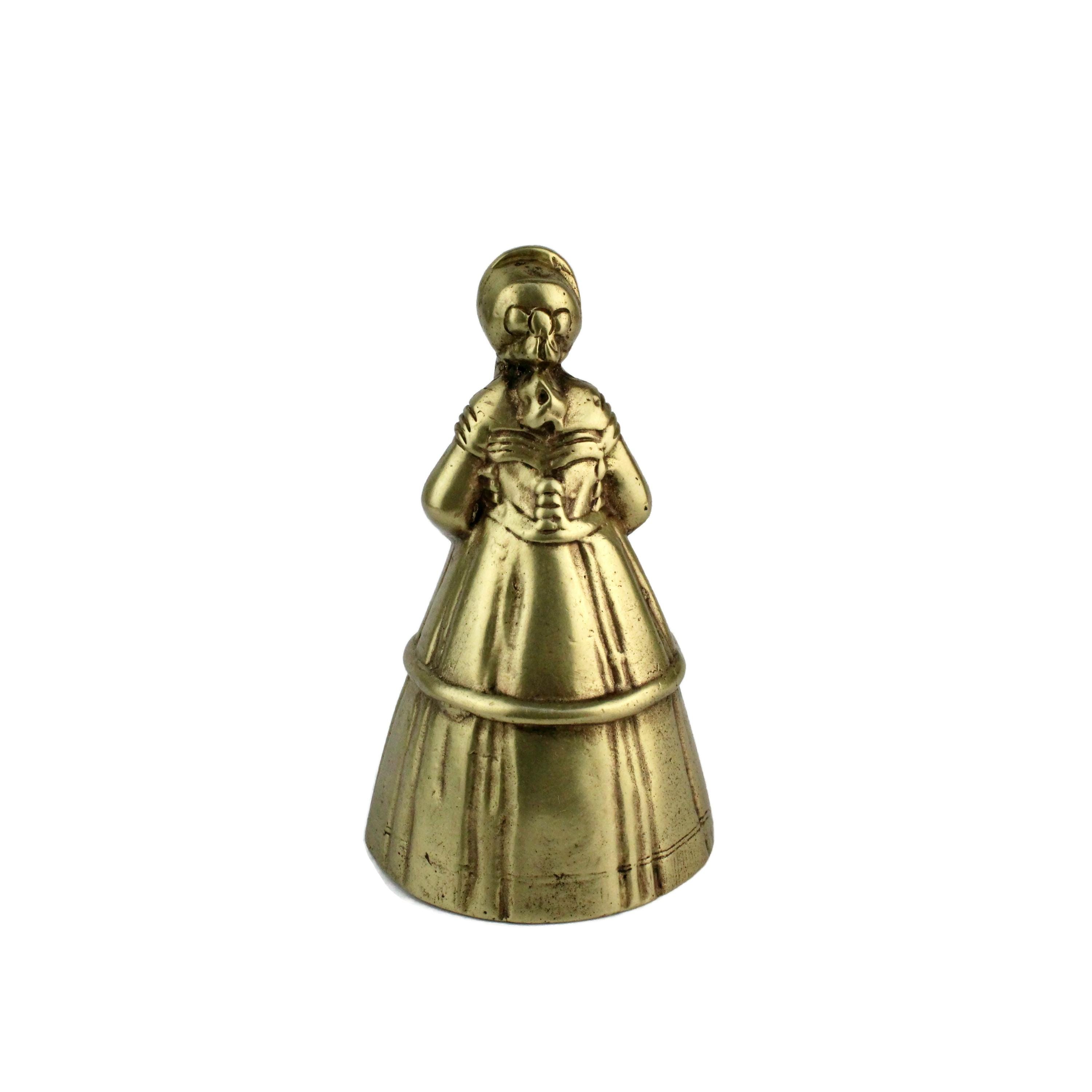 Victorian Lady Shaped Brass Bell, Vintage Large Hand Bell, Woman ...
