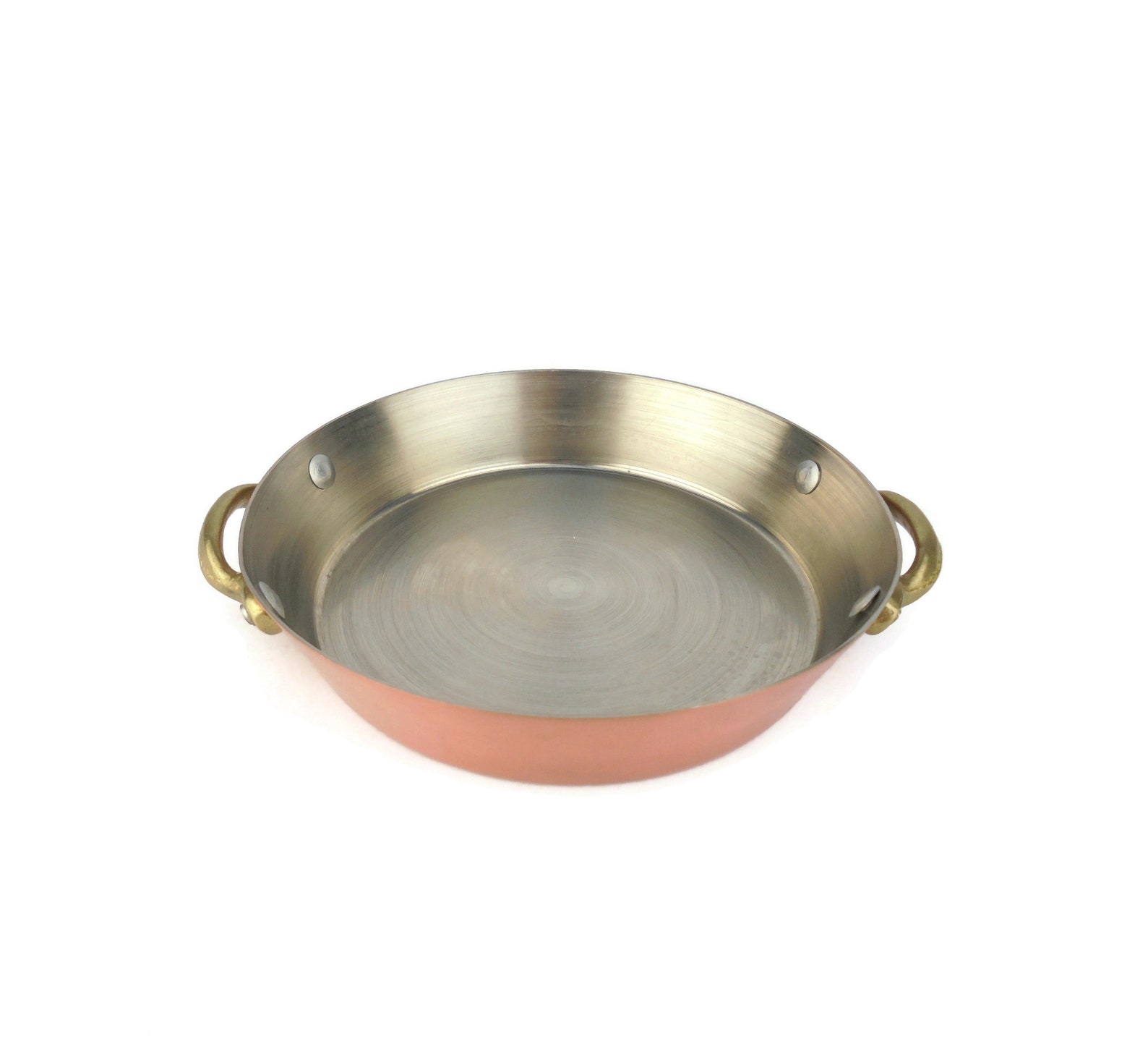 Vintage Copper Pan With Brass Handles, Small Copper Saucepan, Vintage ...