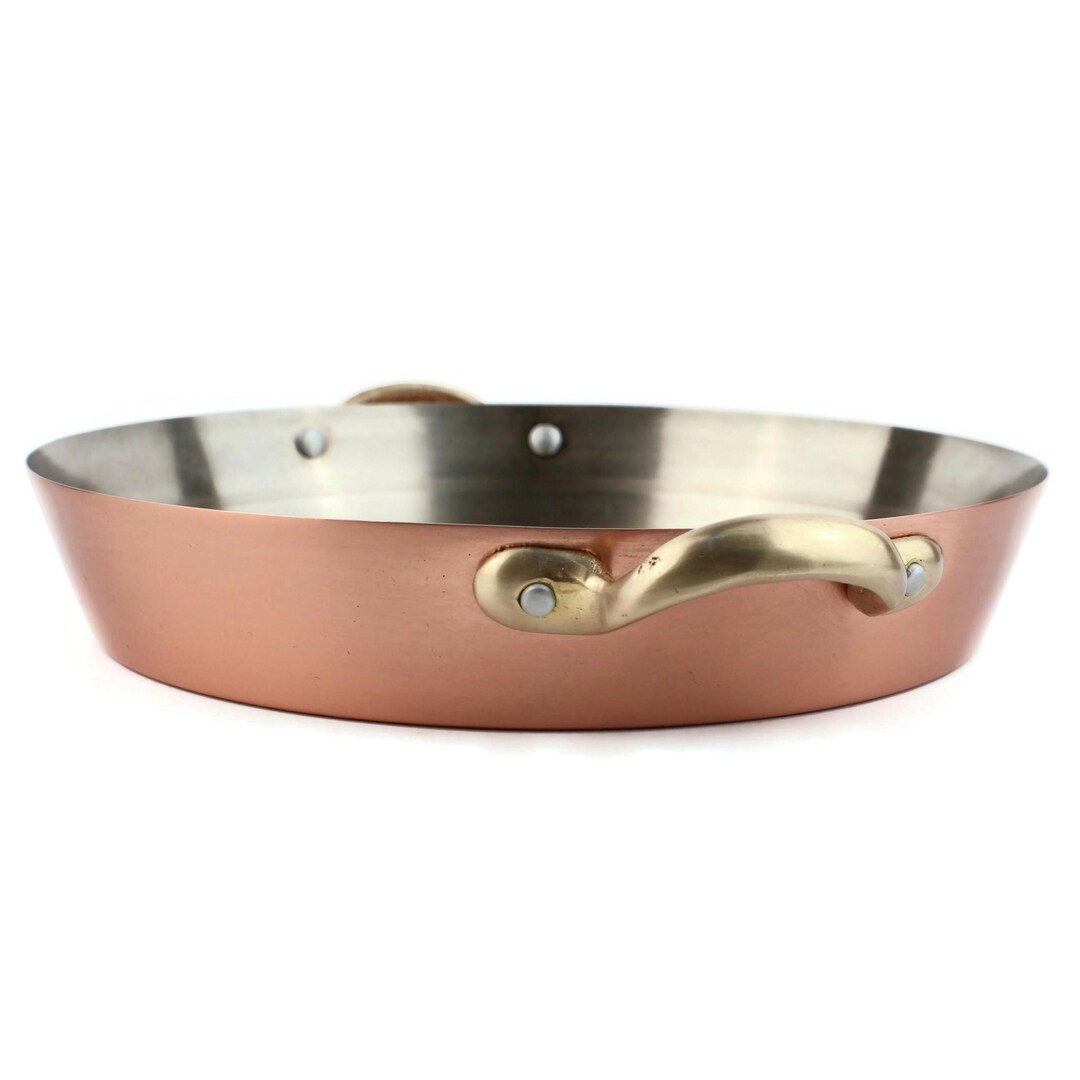 Vintage Copper Pan With Brass Handles, Small Copper Saucepan, Vintage ...