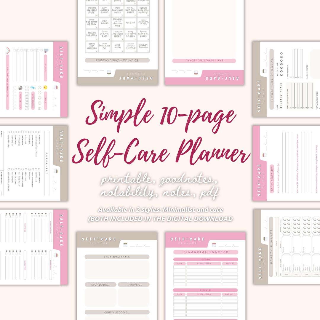 Self-care / Self-help Daily Planner / Journal Printable, Personalized ...