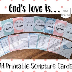 God's Love Is...printable Valentine's Scripture Cards for Banner ...