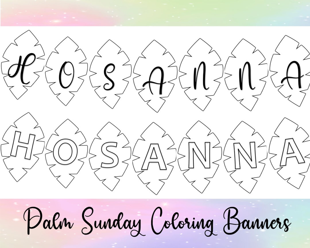 Hosanna/palm Sunday Coloring Banner Printable Craft - Etsy