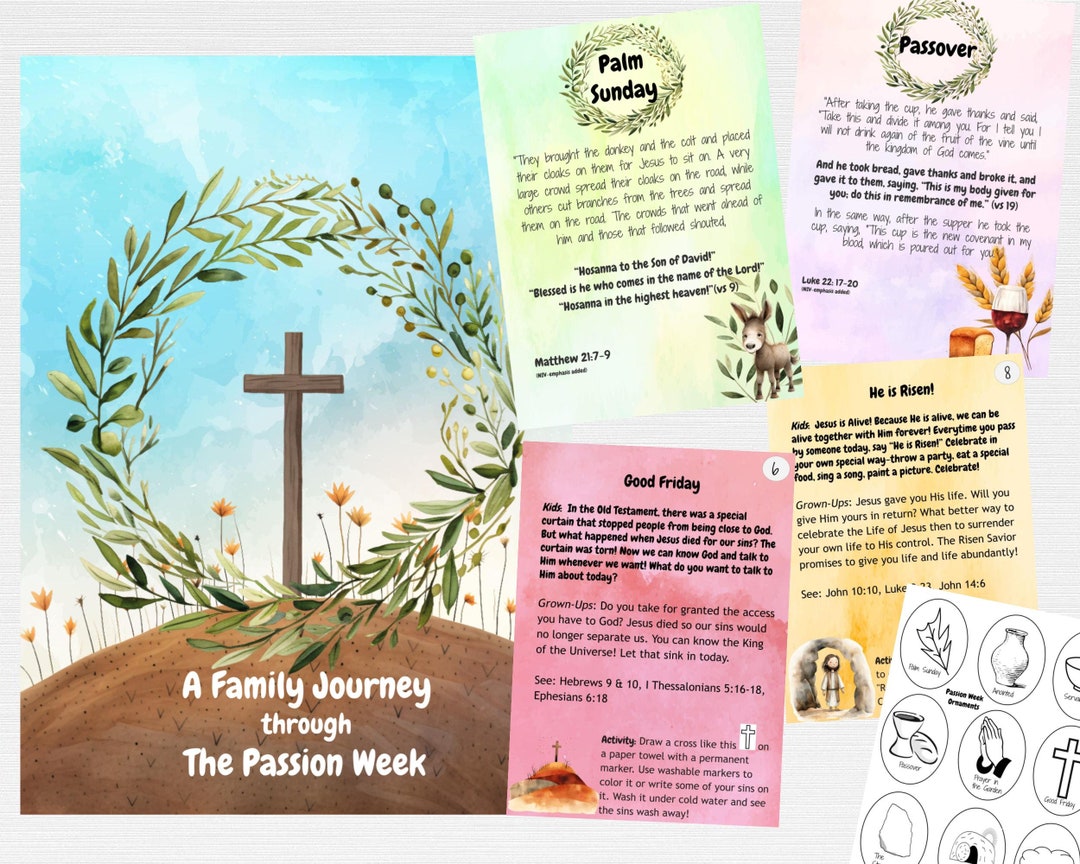 Holy Week Family Devotional Cards (passion Week/the Easter Story) - Etsy
