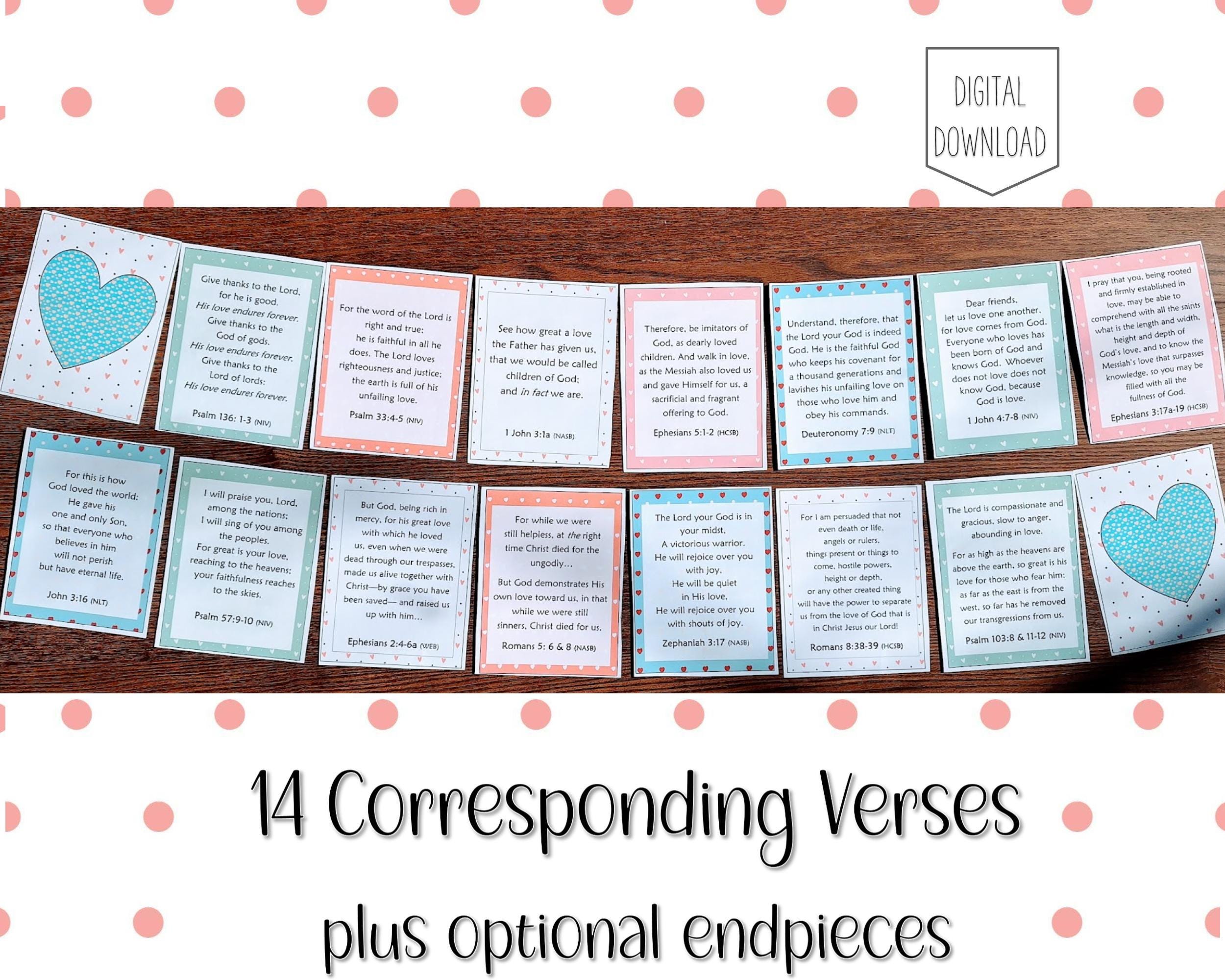 God's Love Is...printable Valentine's Scripture Cards for Banner ...