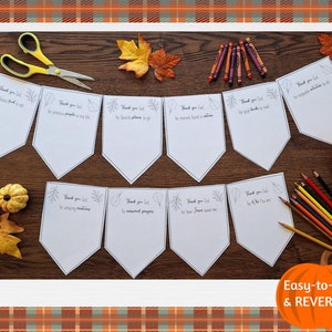 Printable Thanksgiving Coloring Banner-gratitude List- Thankful to God ...