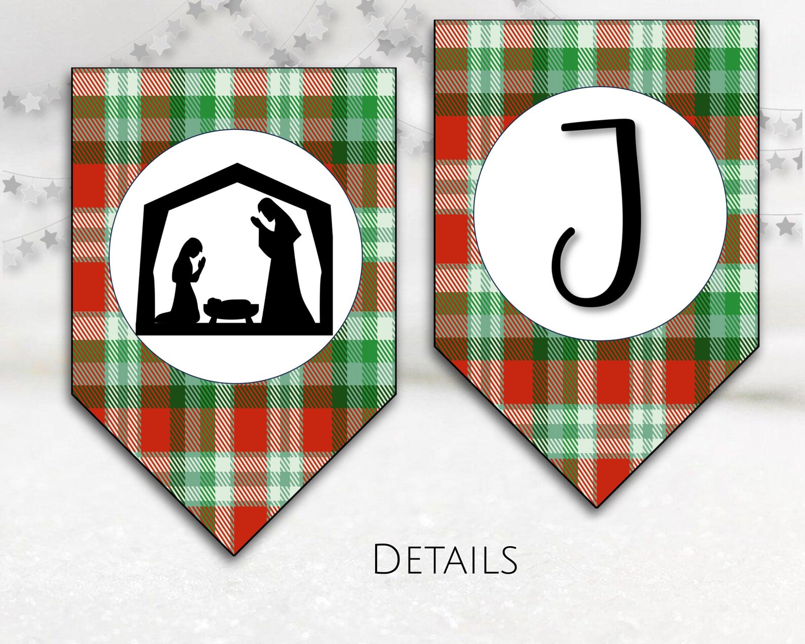 Printable Nativity Plaid Banner, "joy to the World" Christmas Garland ...