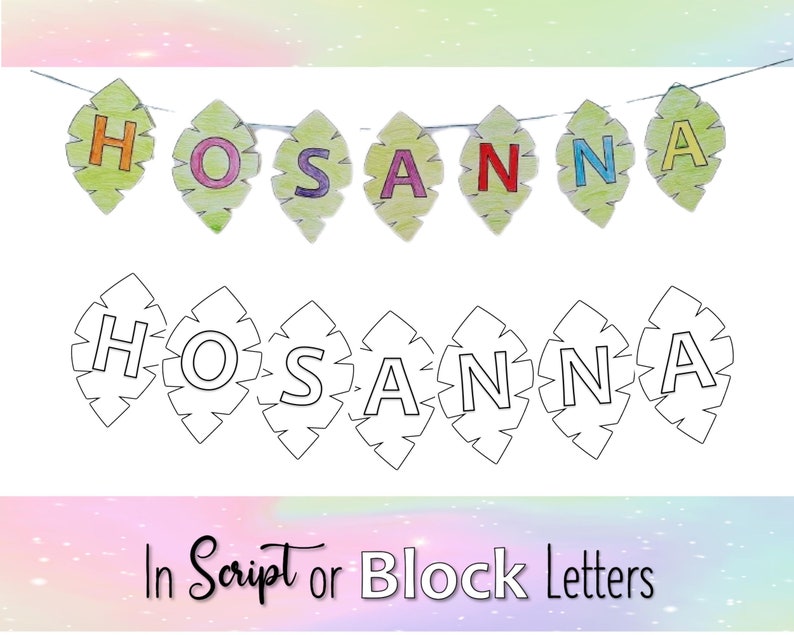 Hosanna/palm Sunday Coloring Banner Printable Craft - Etsy