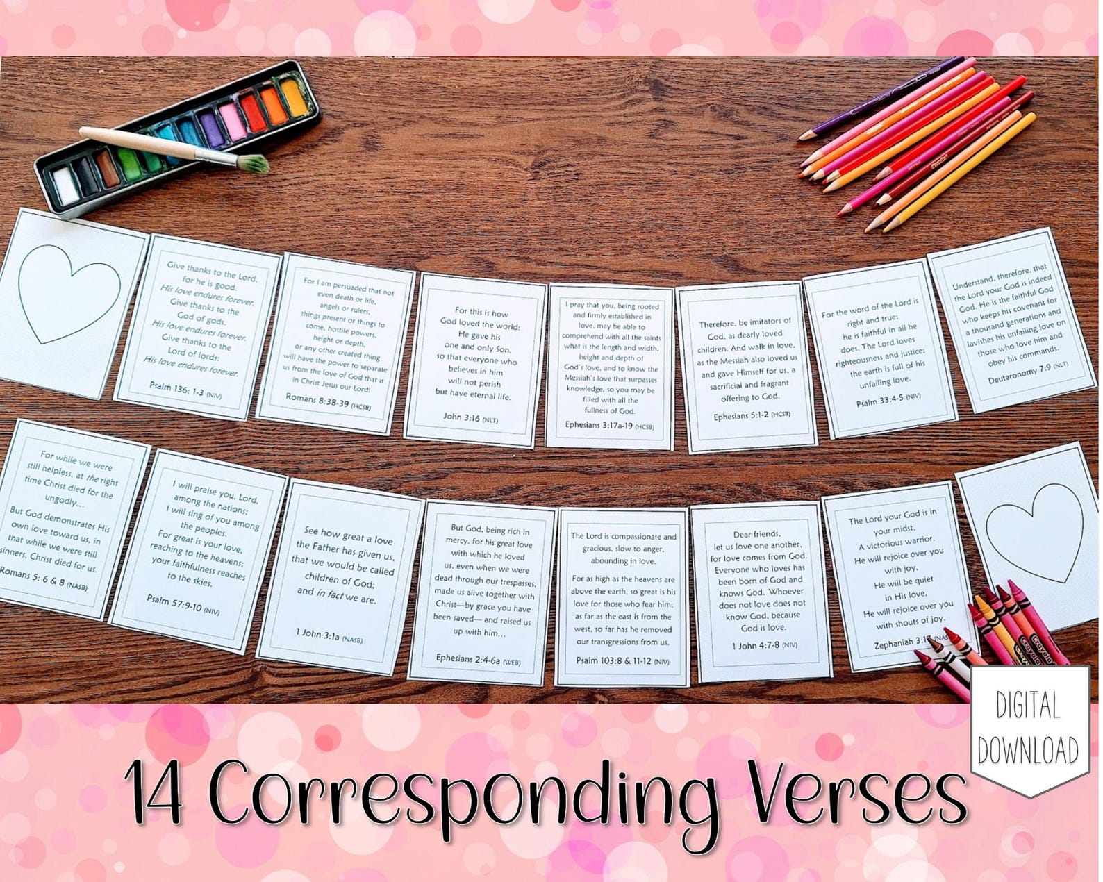 God's Love Is...printable Valentine's Scripture Craft-valentine Family ...
