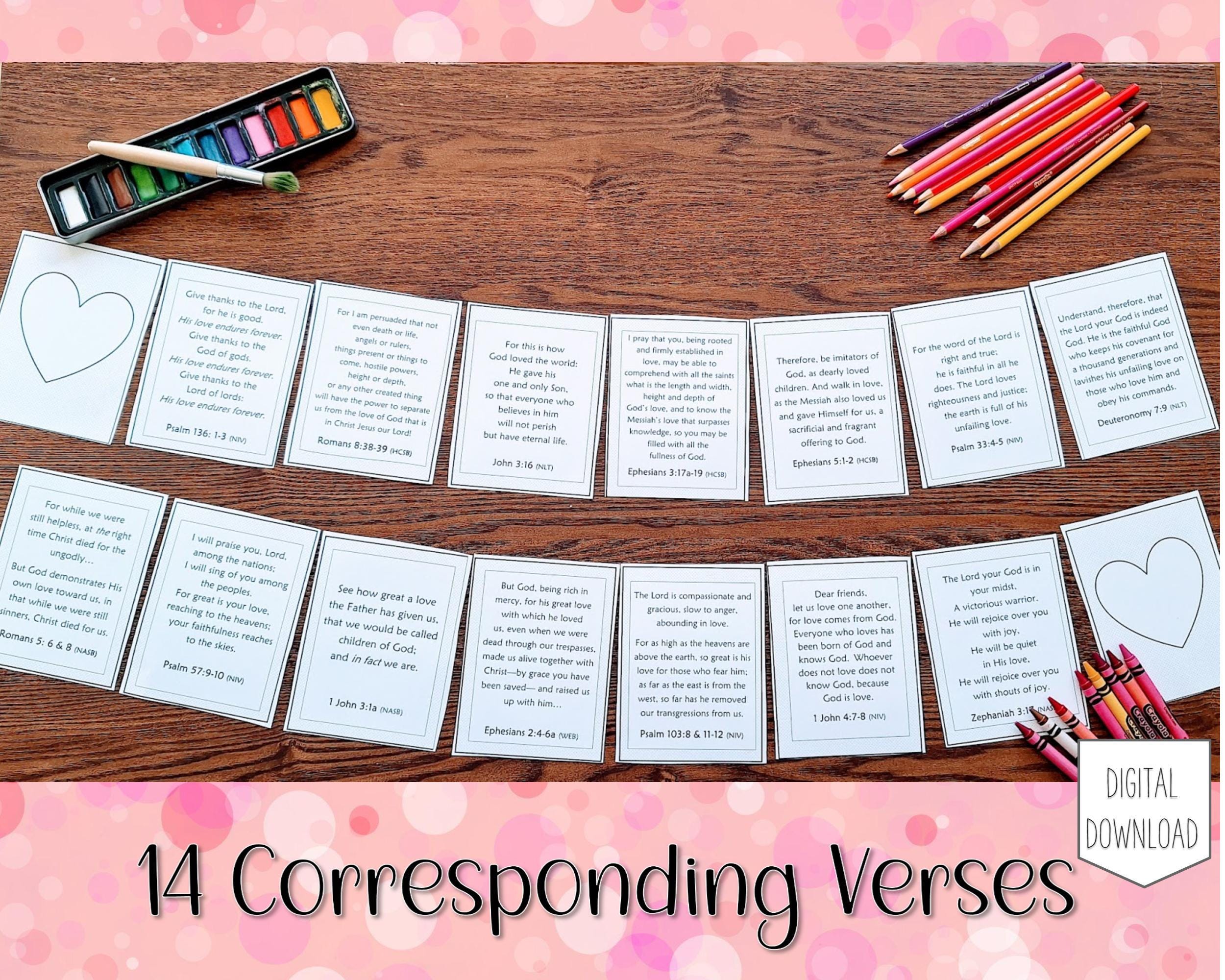 God's Love Is...printable Valentine's Scripture Craft-valentine Family ...