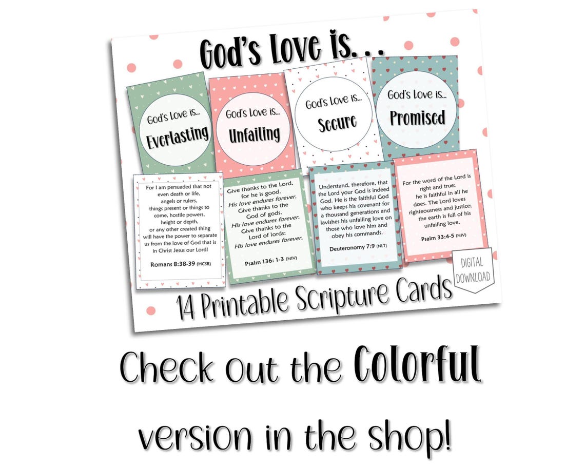 God's Love Is...printable Valentine's Scripture Craft-valentine Family ...
