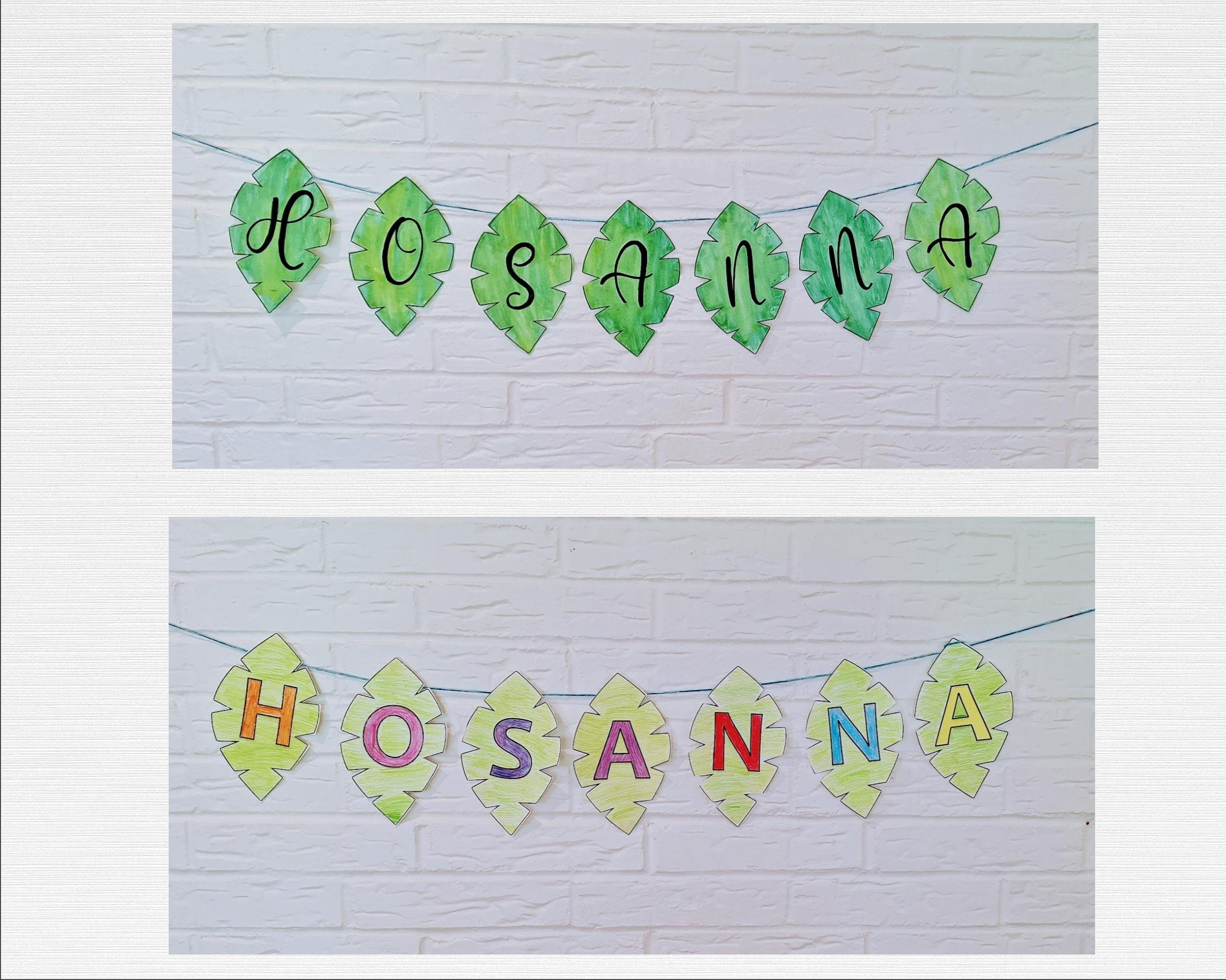Hosanna/palm Sunday Coloring Banner Printable Craft - Etsy